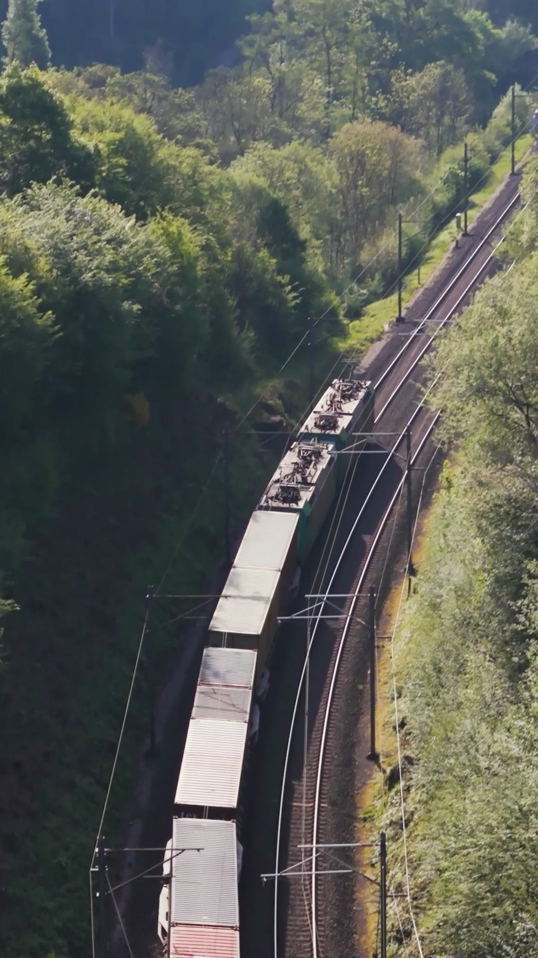 Train Engine Wagons Behind Running Tracks Stock Footage SBV-353266808 ...