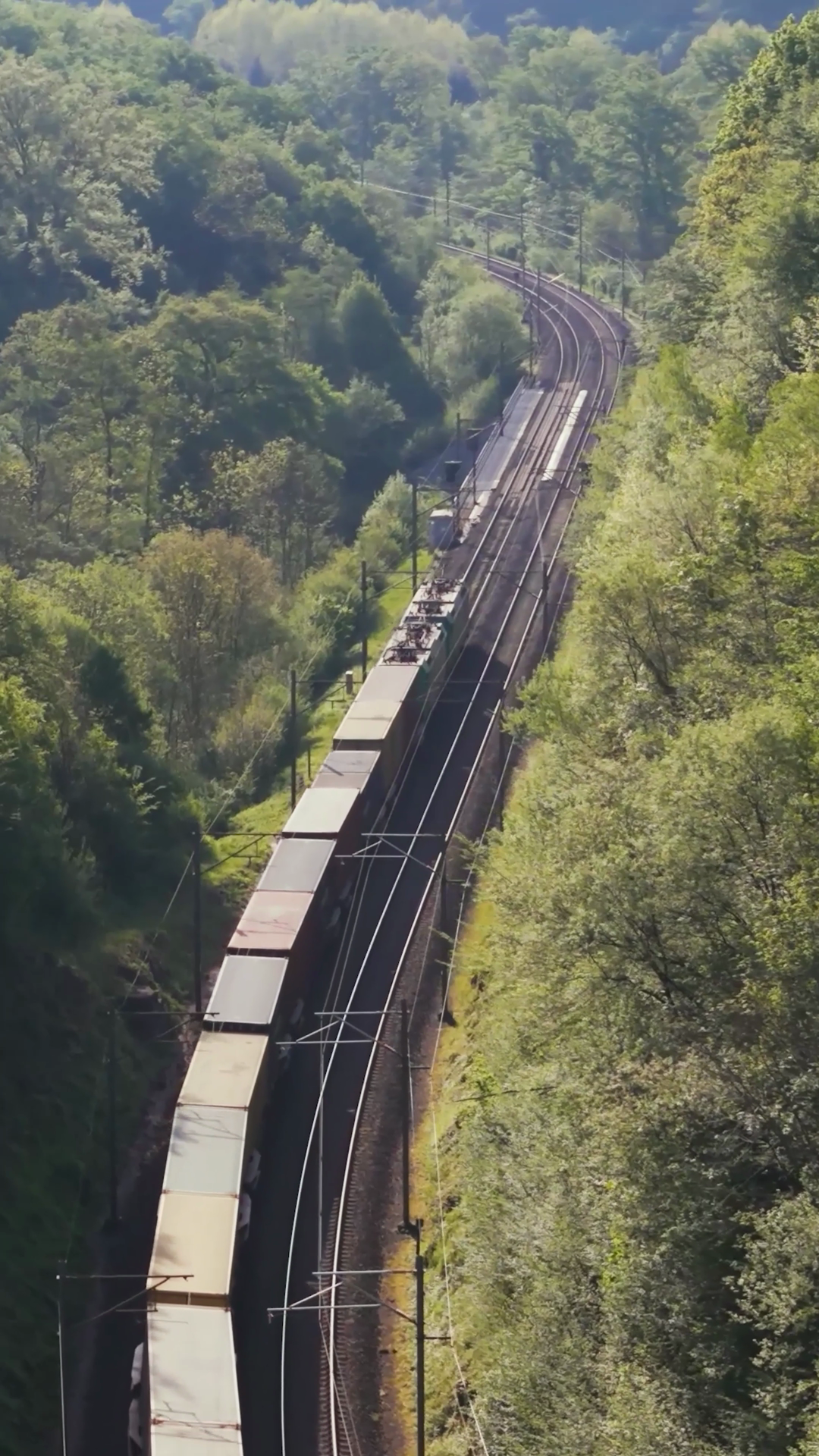Train Engine Wagons Behind Running Tracks Stock Footage SBV-353266811 ...