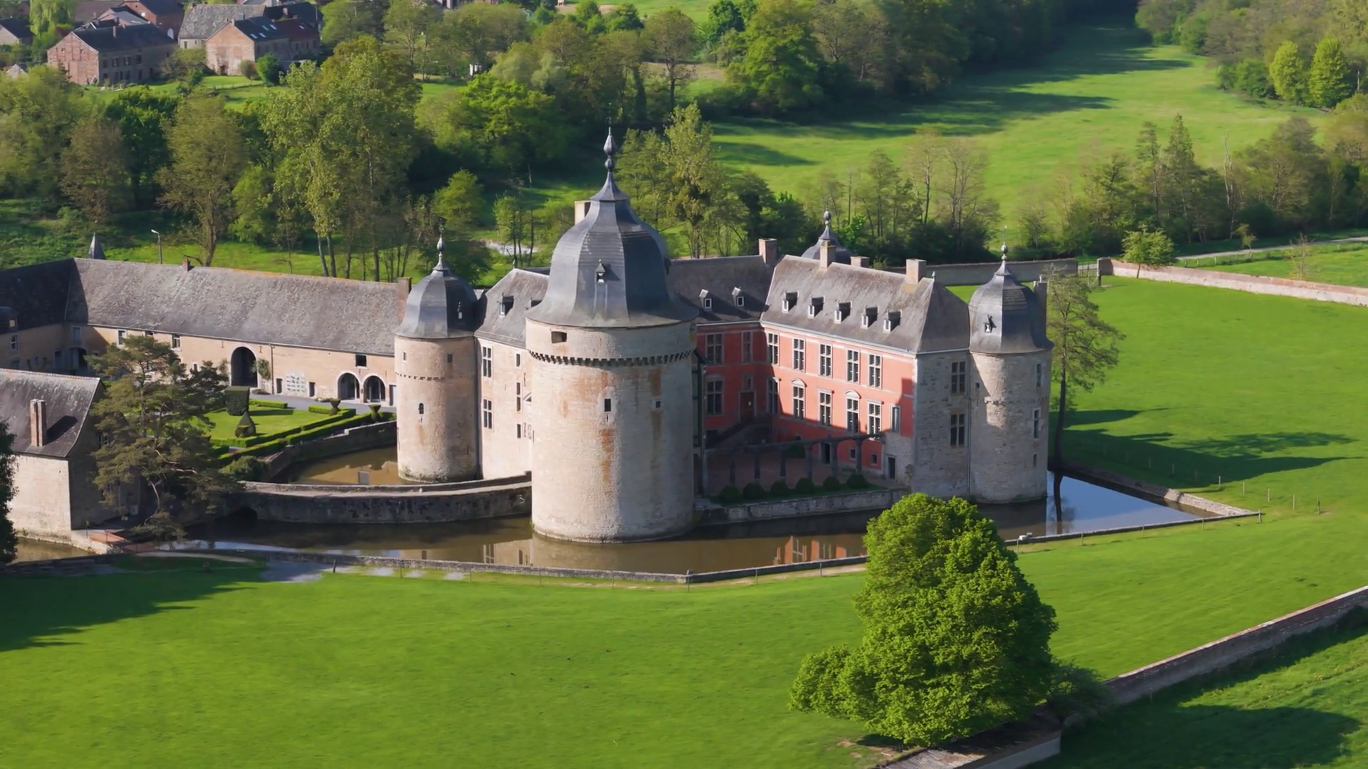Castle Lavaux Sainte Anne Chateau De Old Stock Footage SBV-352939545 ...