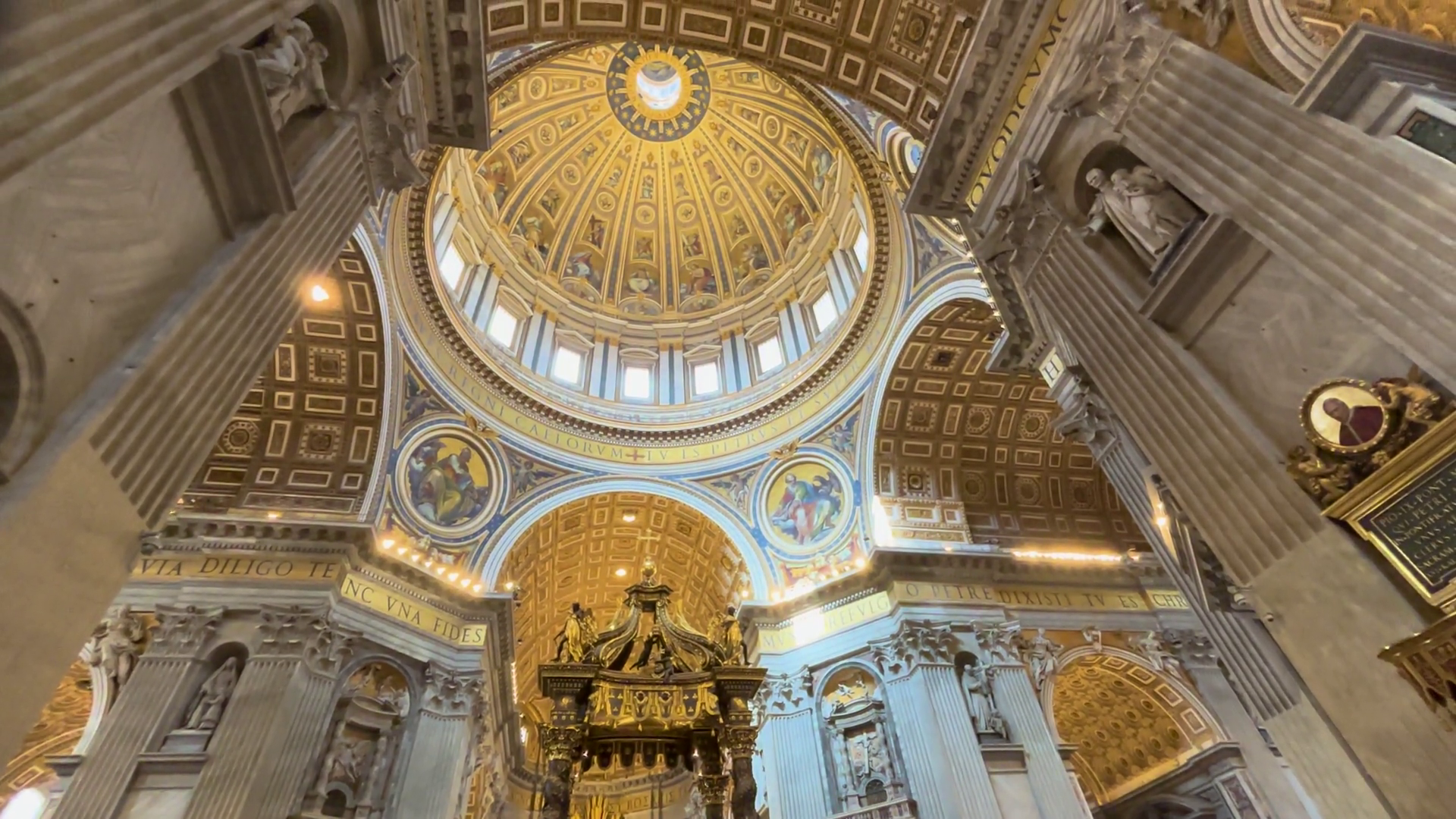 Inside Basilica Di San Pietro Vatican Roof Stock Footage SBV-353178349 ...