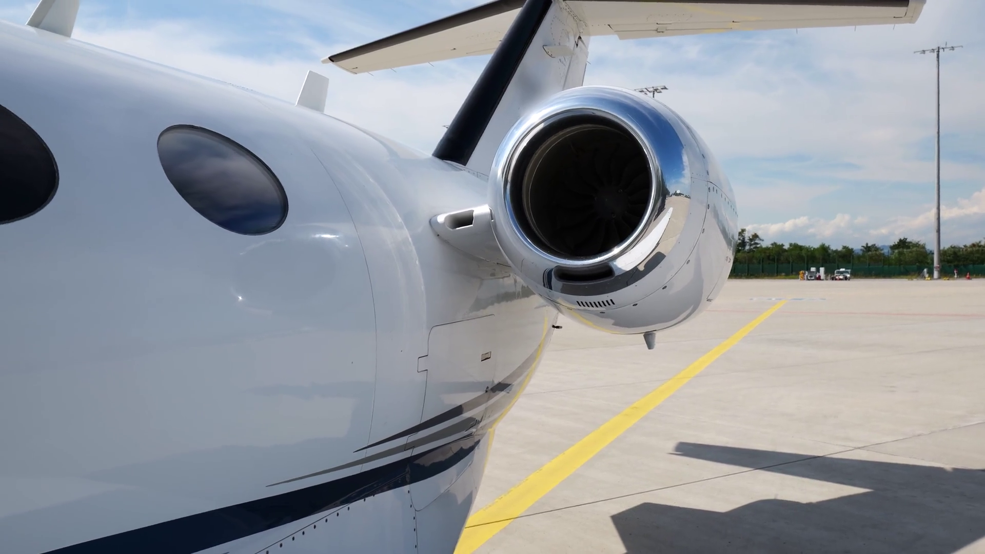 Business Jet Engine Parked Airport Tarmac Stock Footage SBV-352237257 ...
