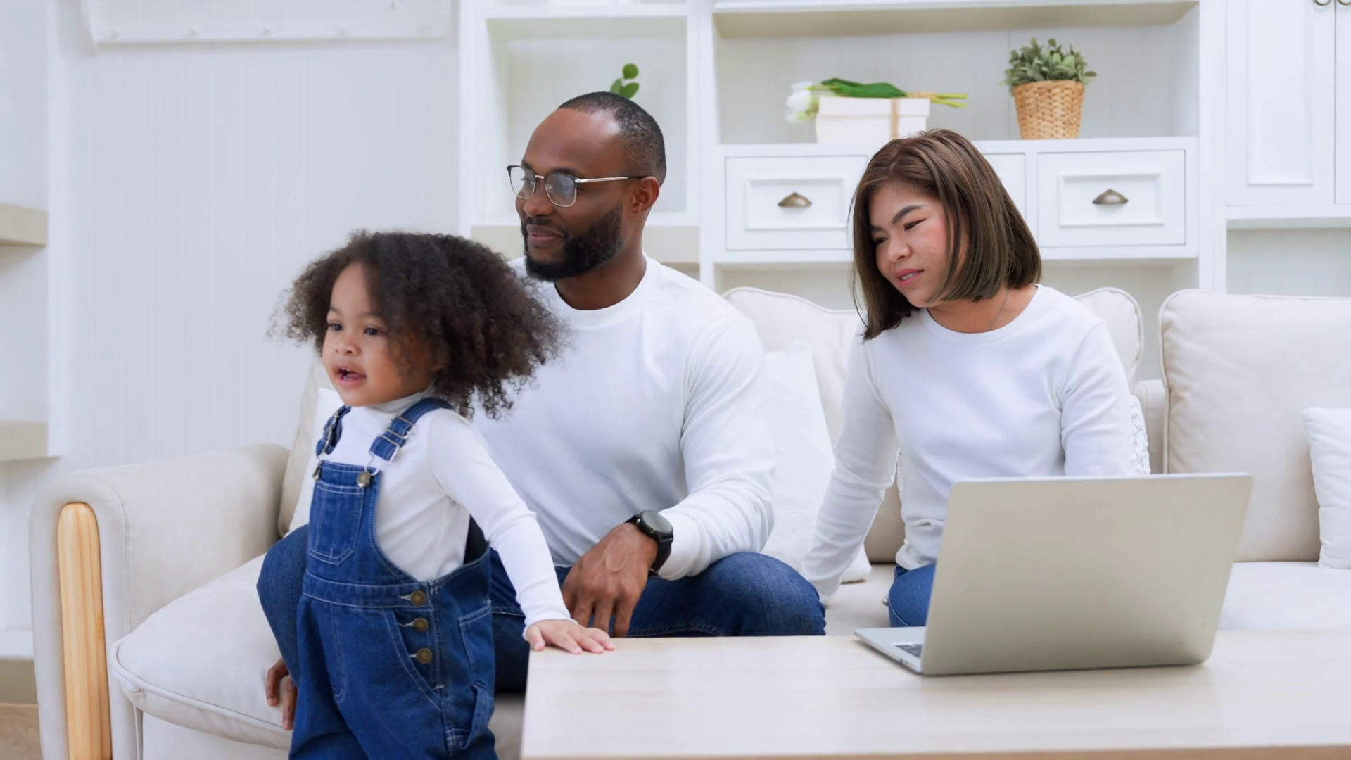 Happy Diverse Family Using Computer Laptop Stock Footage SBV-347789859 ...