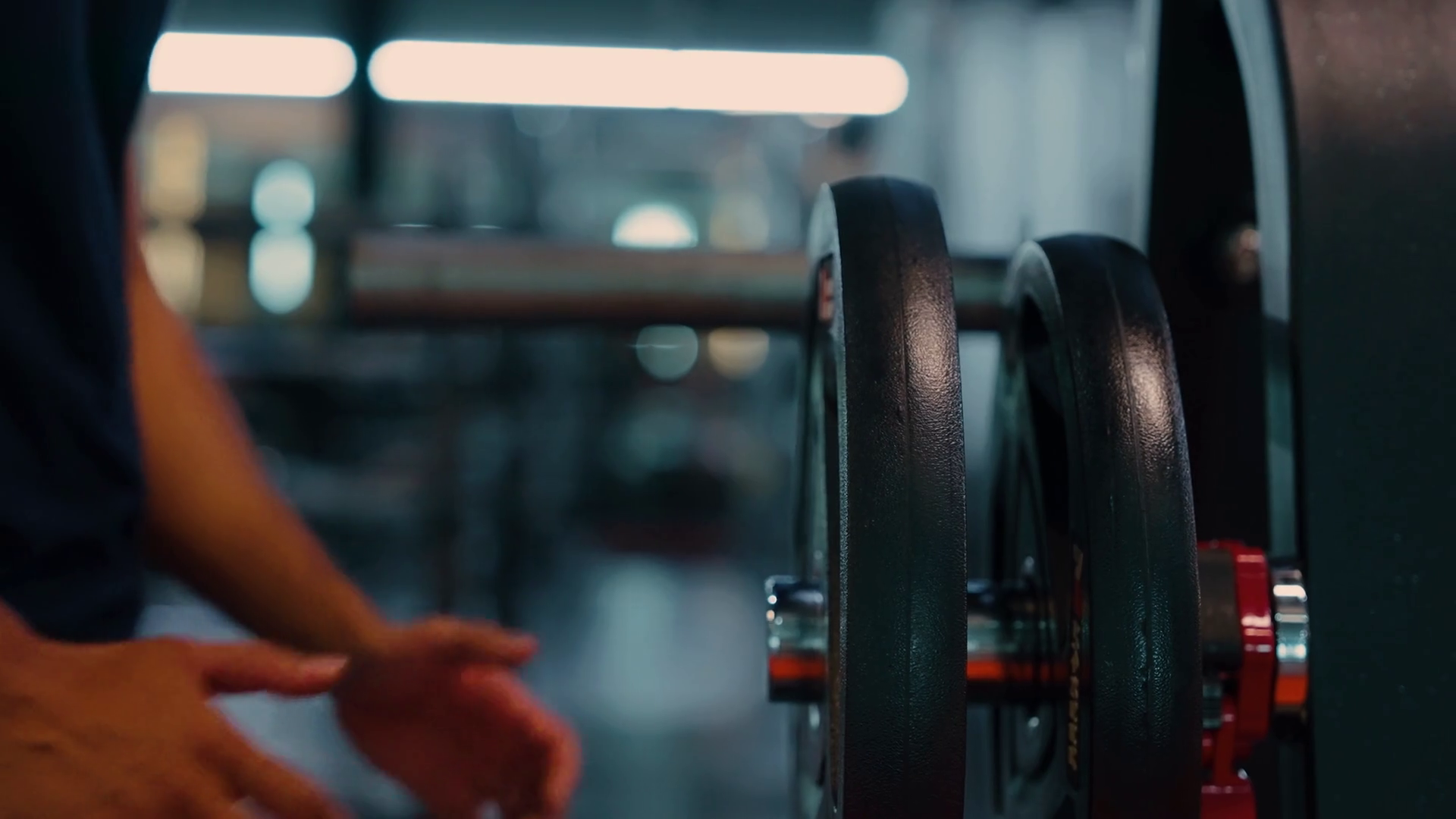 Barbell Weights Equipment Gym Barbell Man Stock Footage SBV-348758969 ...