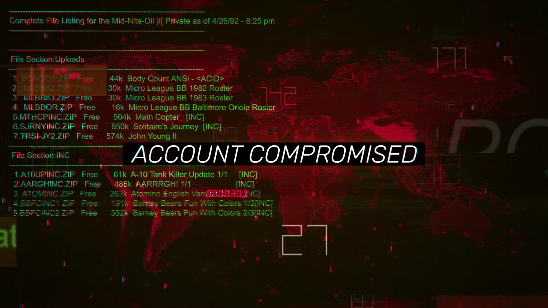 Account Compromised Warning Text On Hacking Stock Motion Graphics SBV-351748645 - Storyblocks