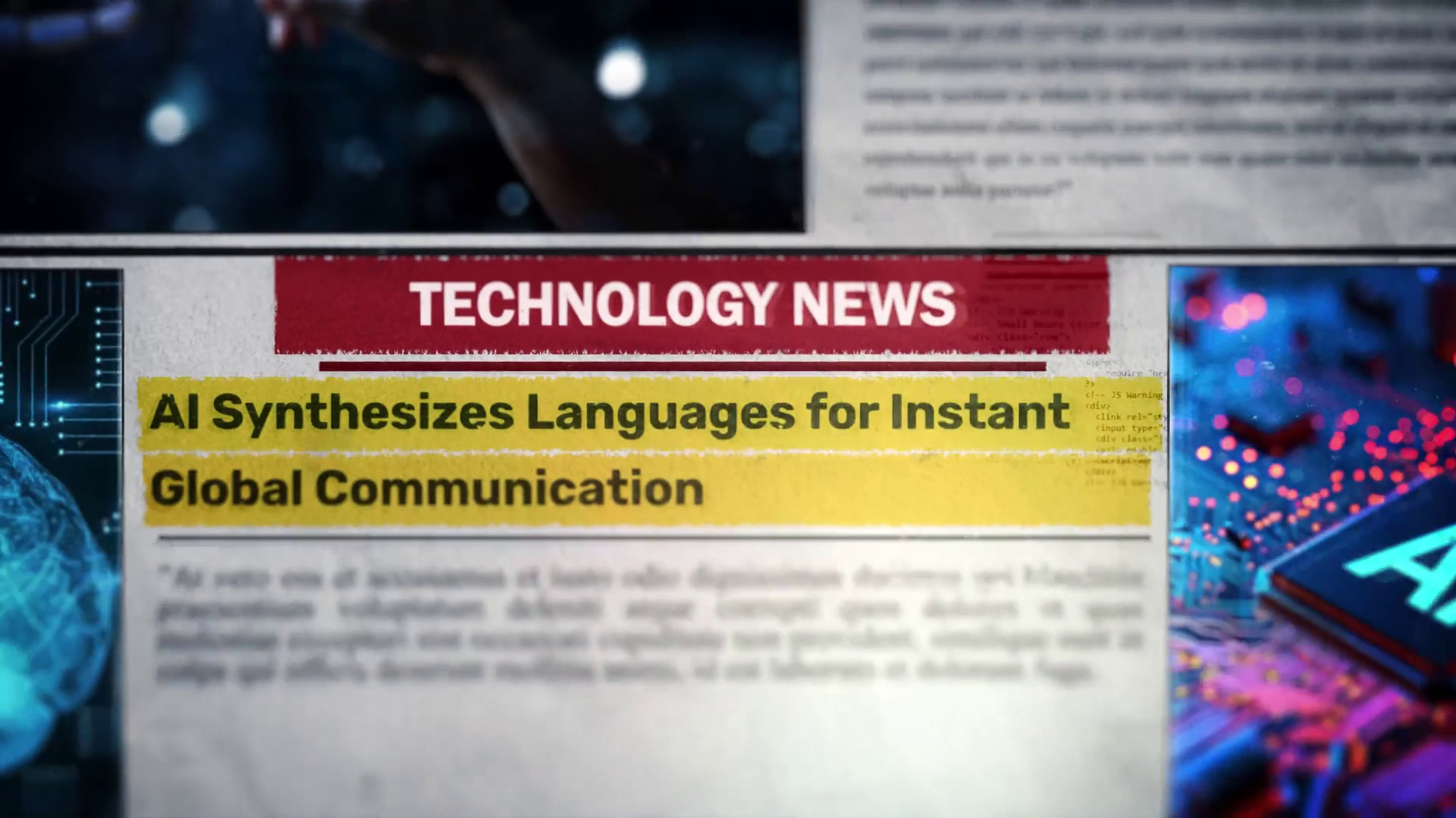Ai Synthesizes Languages Instant Global Stock Motion Graphics SBV ...