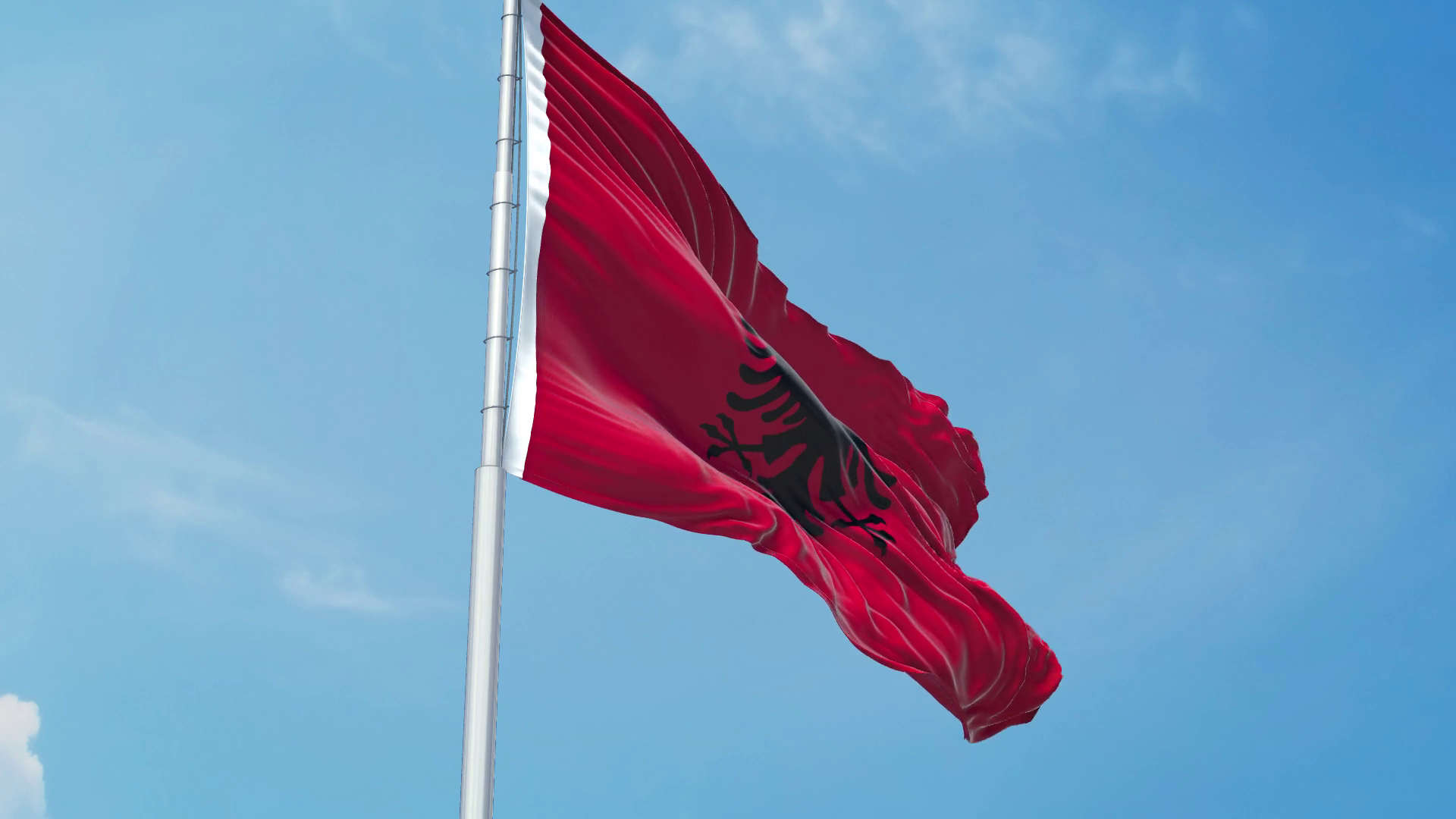 Albania Realistic Flag Stock Motion Graphics SBV-348785872 - Storyblocks