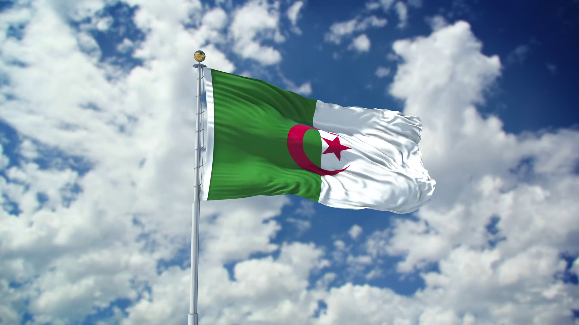 Algeria Flag Realistic Waving 4k Stock Motion Graphics SBV-348585218 ...