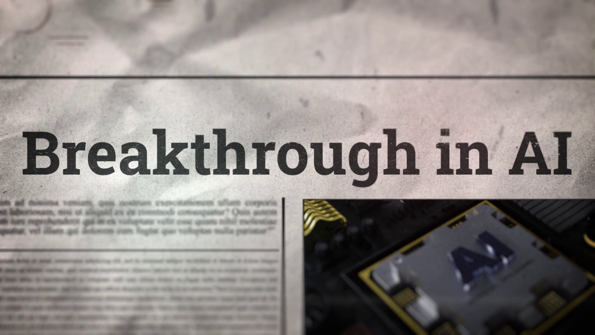 Breakthrough In Ai Title On Digital Newspaper Stock Motion Graphics SBV ...