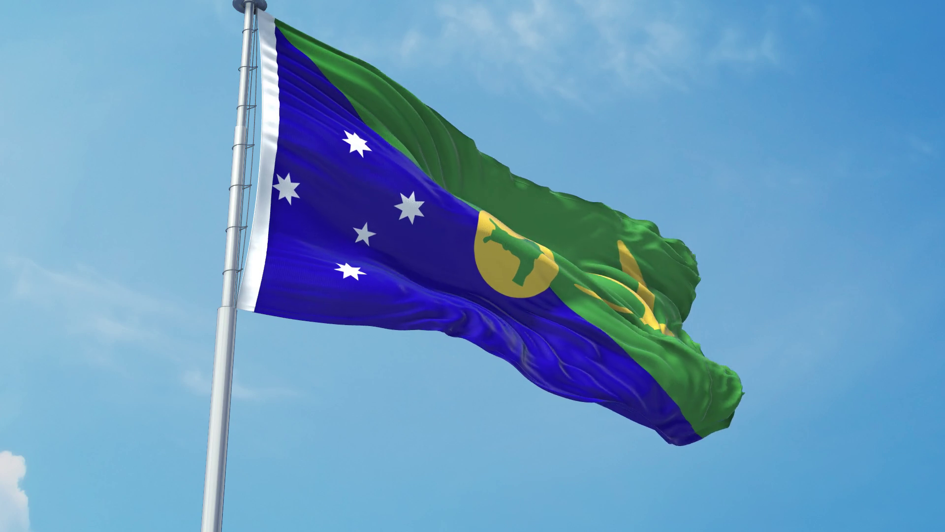 Christmas Island Realistic Flag Stock Motion Graphics SBV-348785927 ...