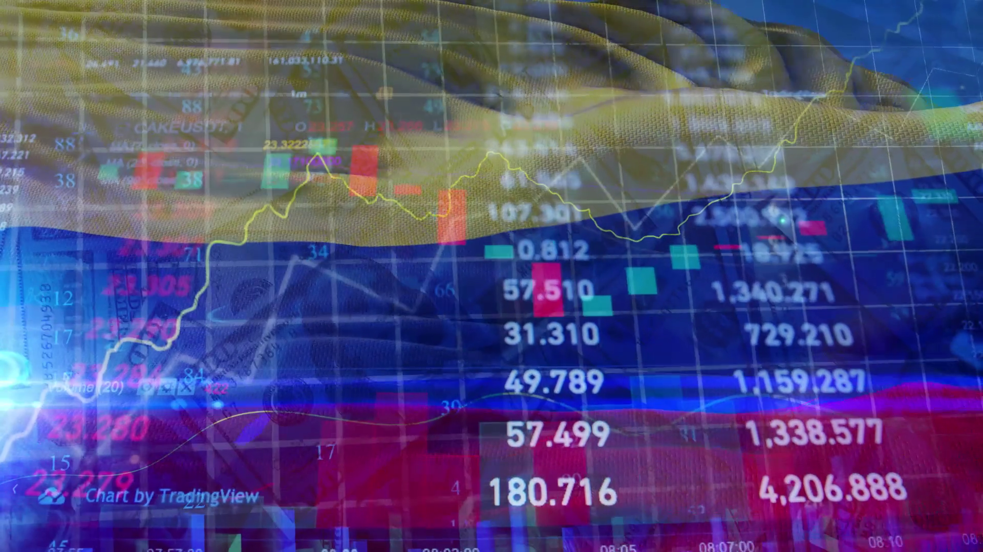 Colombia Flag Customs Tariff On Stock Market Stock Motion Graphics SBV ...