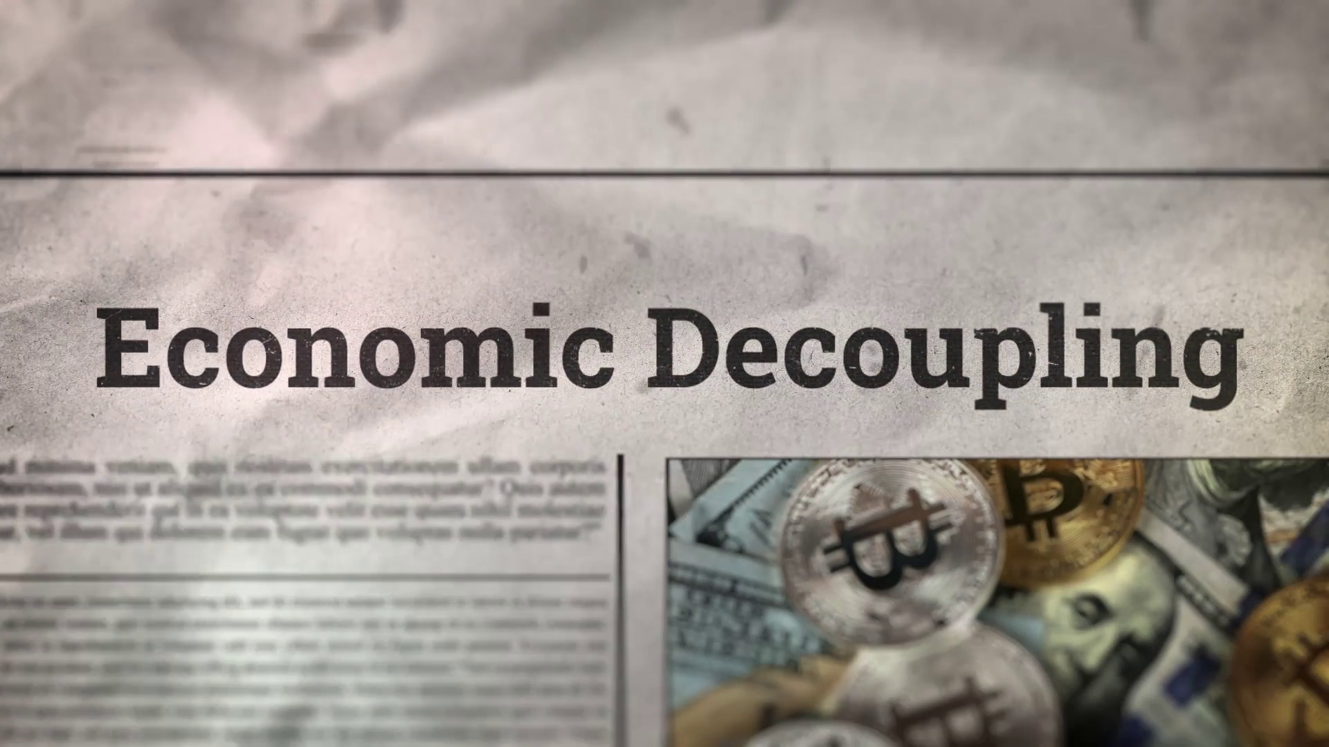 Economic Decoupling Title On Digital Stock Motion Graphics SBV ...