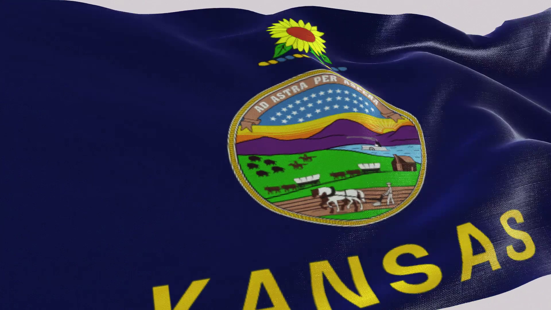 Flag Of Kansas State Stock Motion Graphics SBV-348436441 - Storyblocks