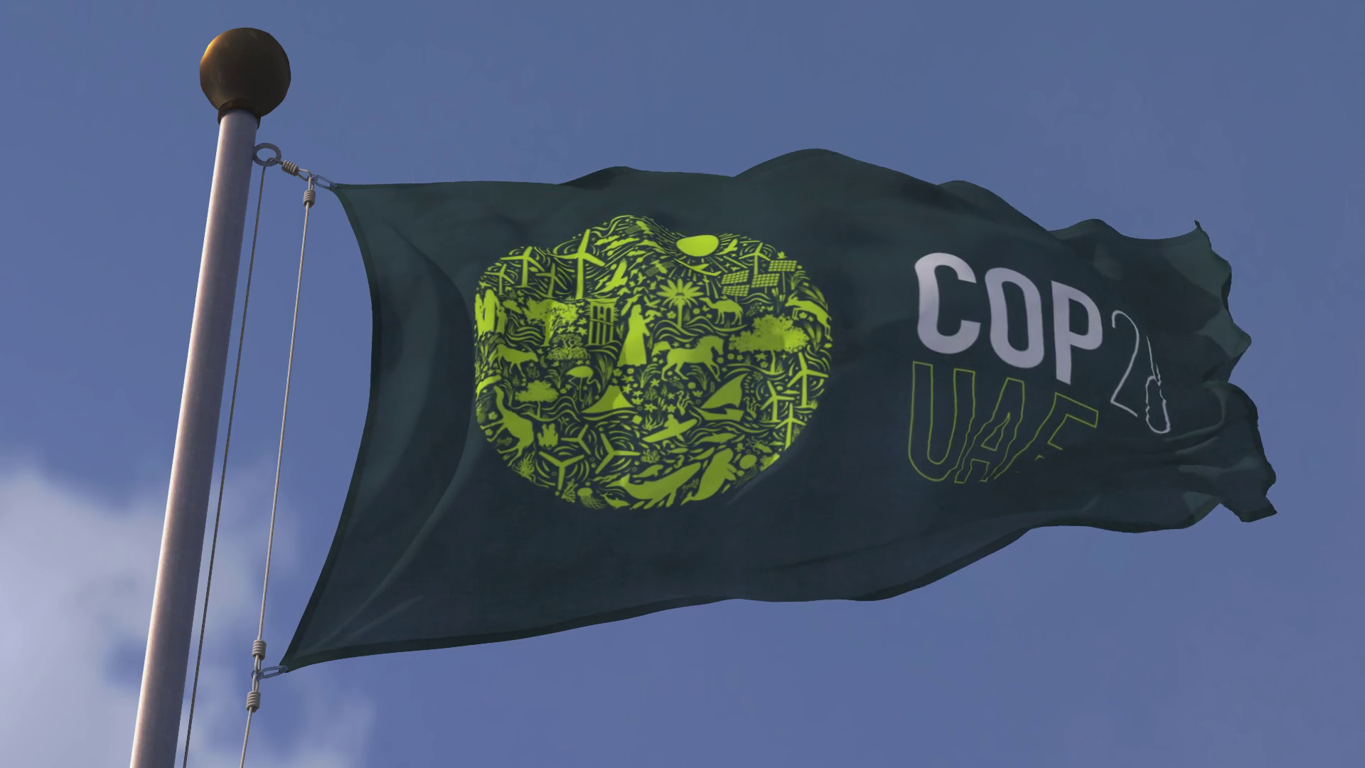 Flag Slow Motion Cop 28 Uea Stock Motion Graphics SBV-348509913 ...