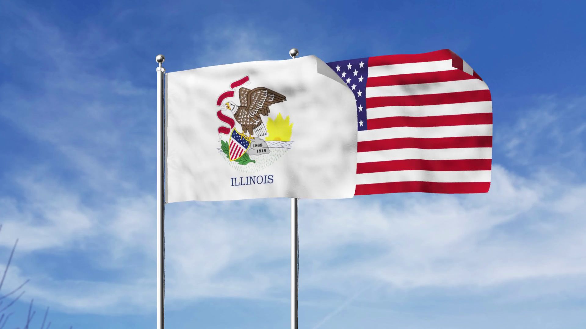 Illinois Flag Flag Of United States Stock Motion Graphics SBV-348572010 ...