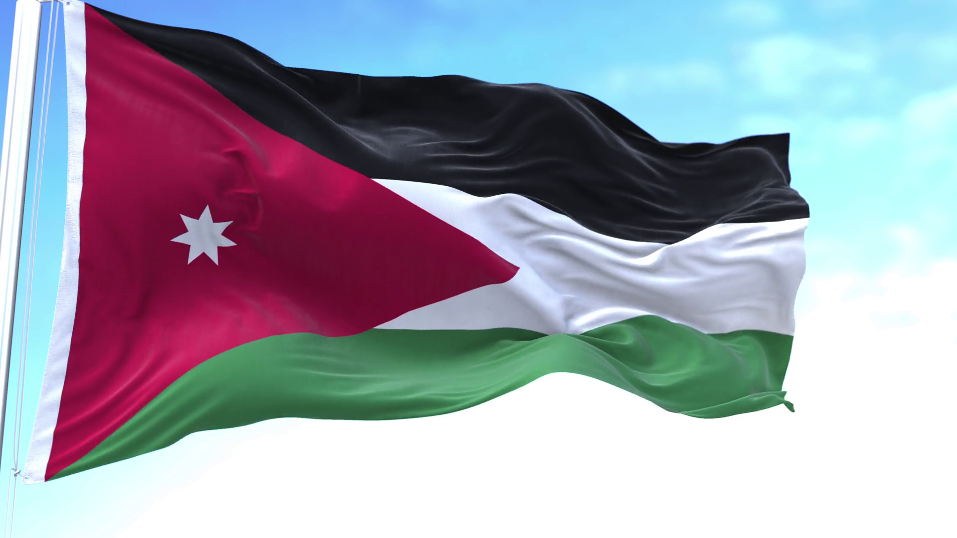 Jordan Horizontal Flag In Sky Speed Waving Stock Motion Graphics SBV ...