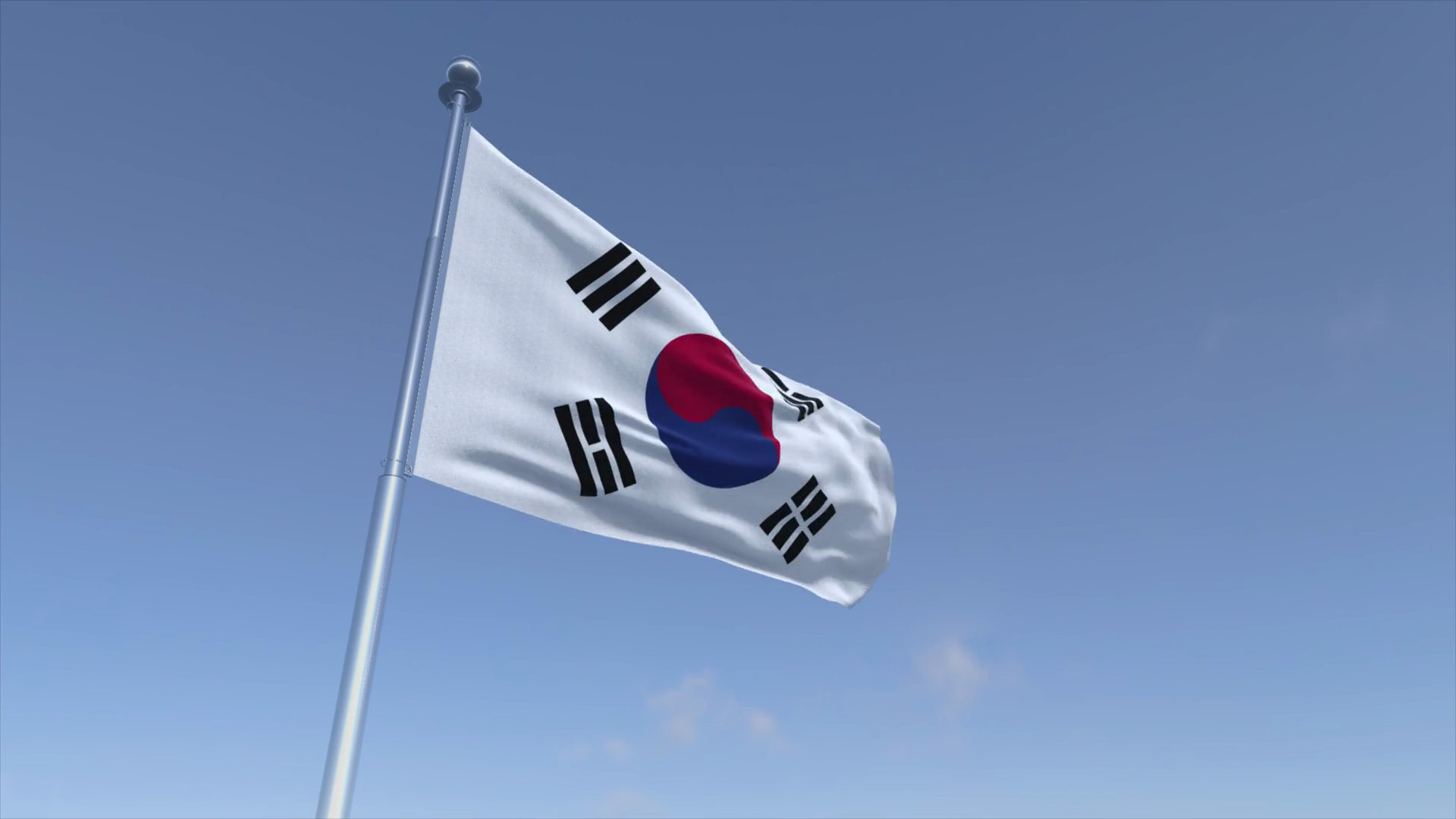 Korea South Flag Waving Animation Cinematic Stock Motion Graphics SBV ...