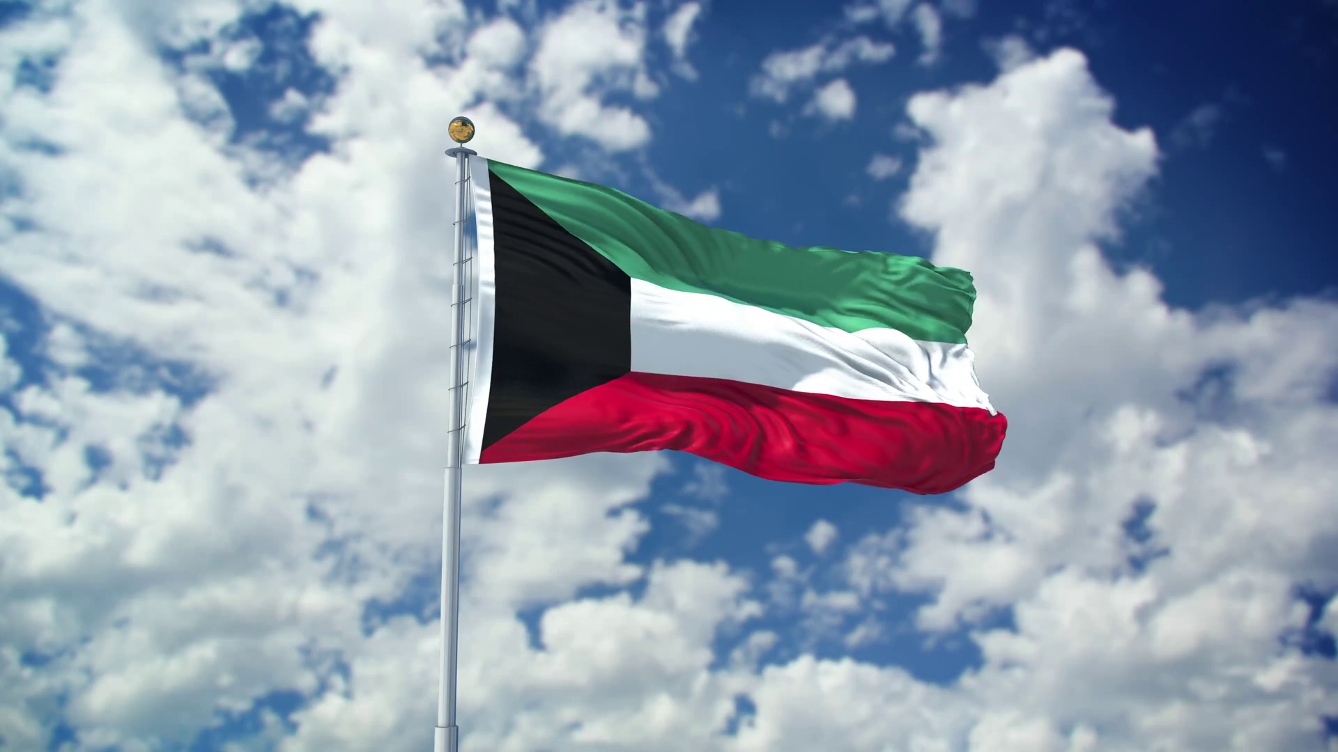 Kuwait Realistic Waving 4k Stock Motion Graphics SBV-348615605 ...