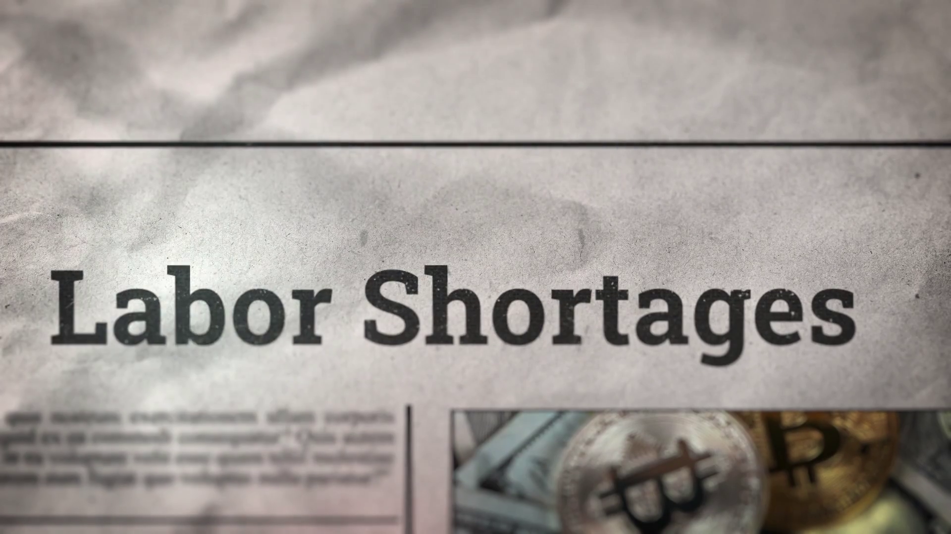 Labor Shortages Title On Digital Newspaper Stock Motion Graphics SBV ...