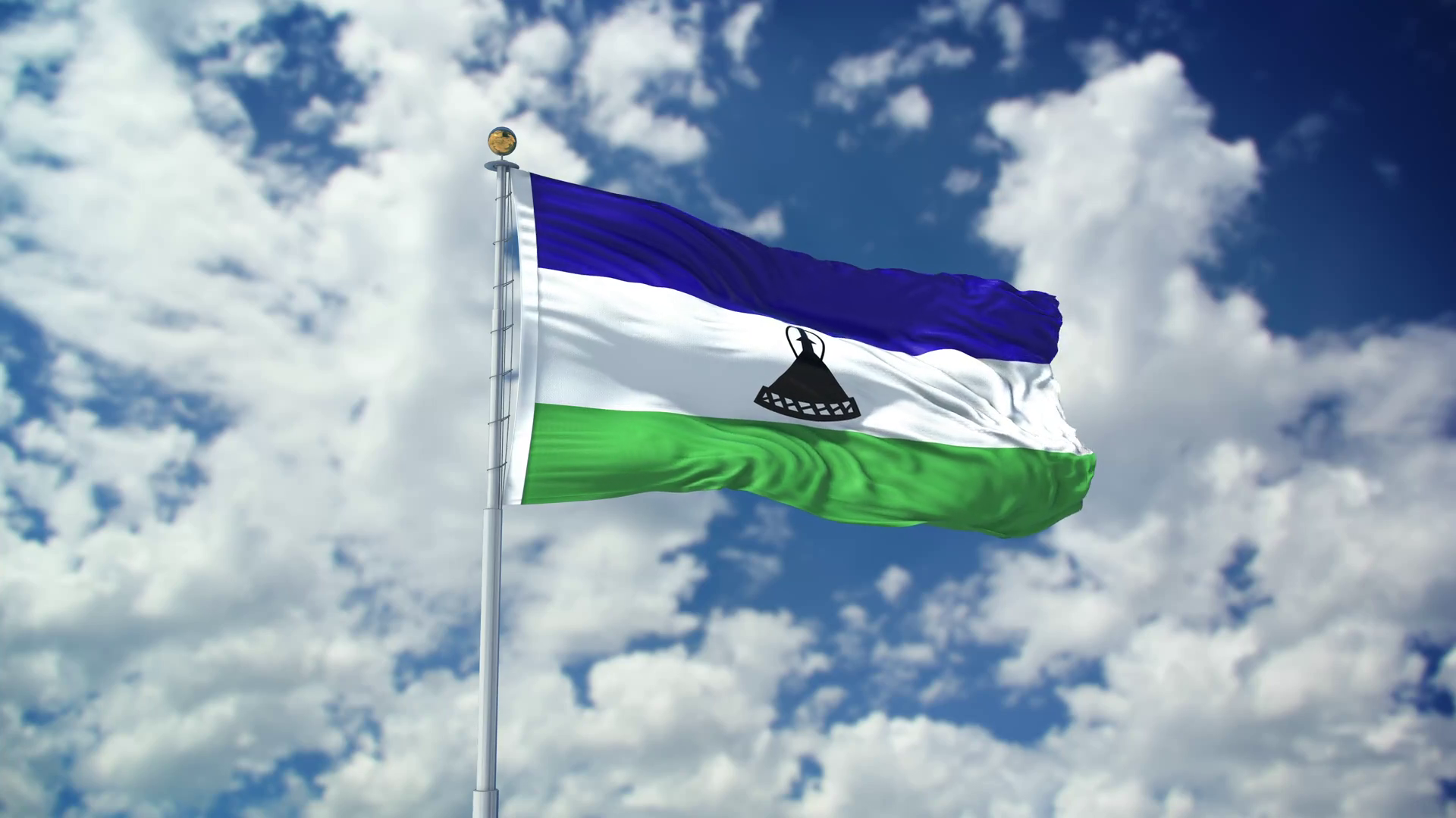 Lesotho Realistic Waving 4k Stock Motion Graphics SBV-348615617 ...