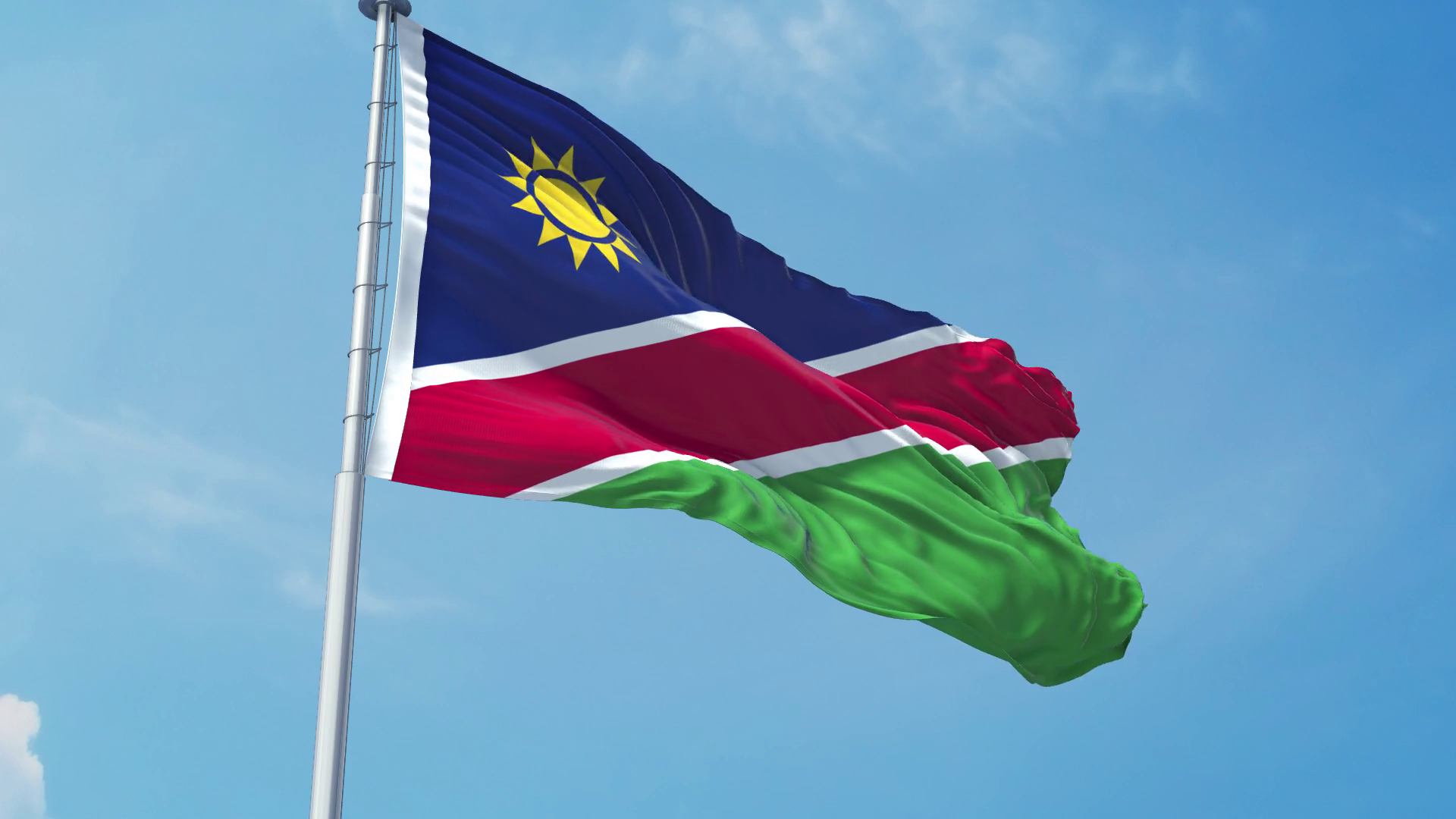 Namibia Realistic Flag Stock Motion Graphics SBV-348786020 - Storyblocks