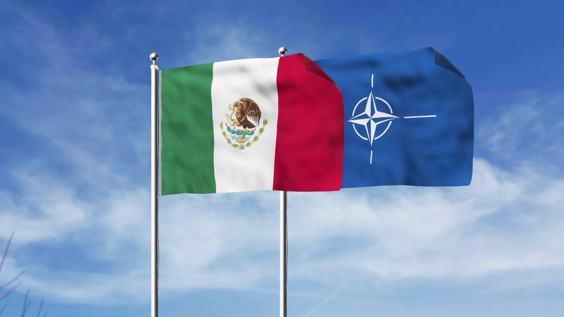 Nato Flag Waving With Flag Of Mexico Stock Motion Graphics SBV ...