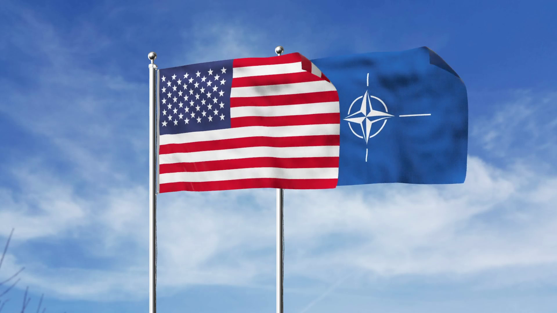 Nato Flag Waving With Flag Of Usa Stock Motion Graphics SBV-348386984 ...