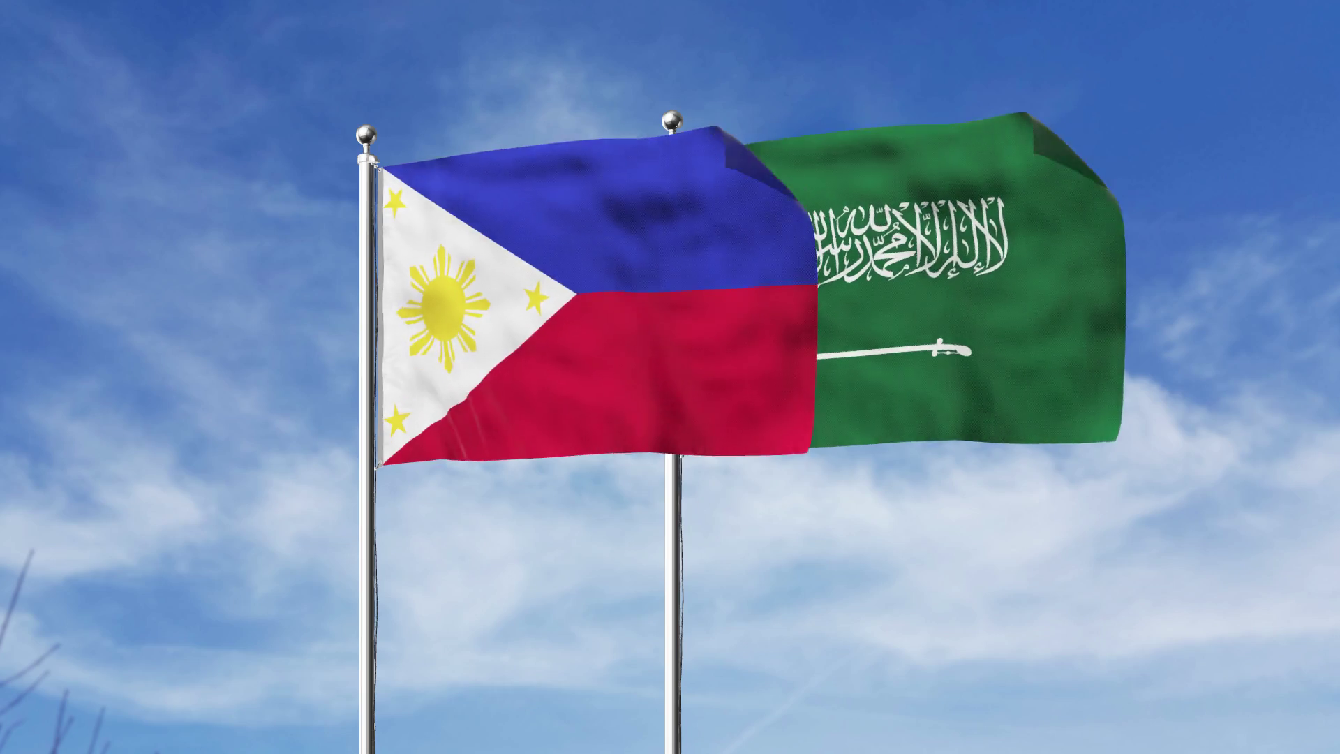 Philippines Flag Flag Of Saudi Arabia Waving Stock Motion Graphics SBV ...