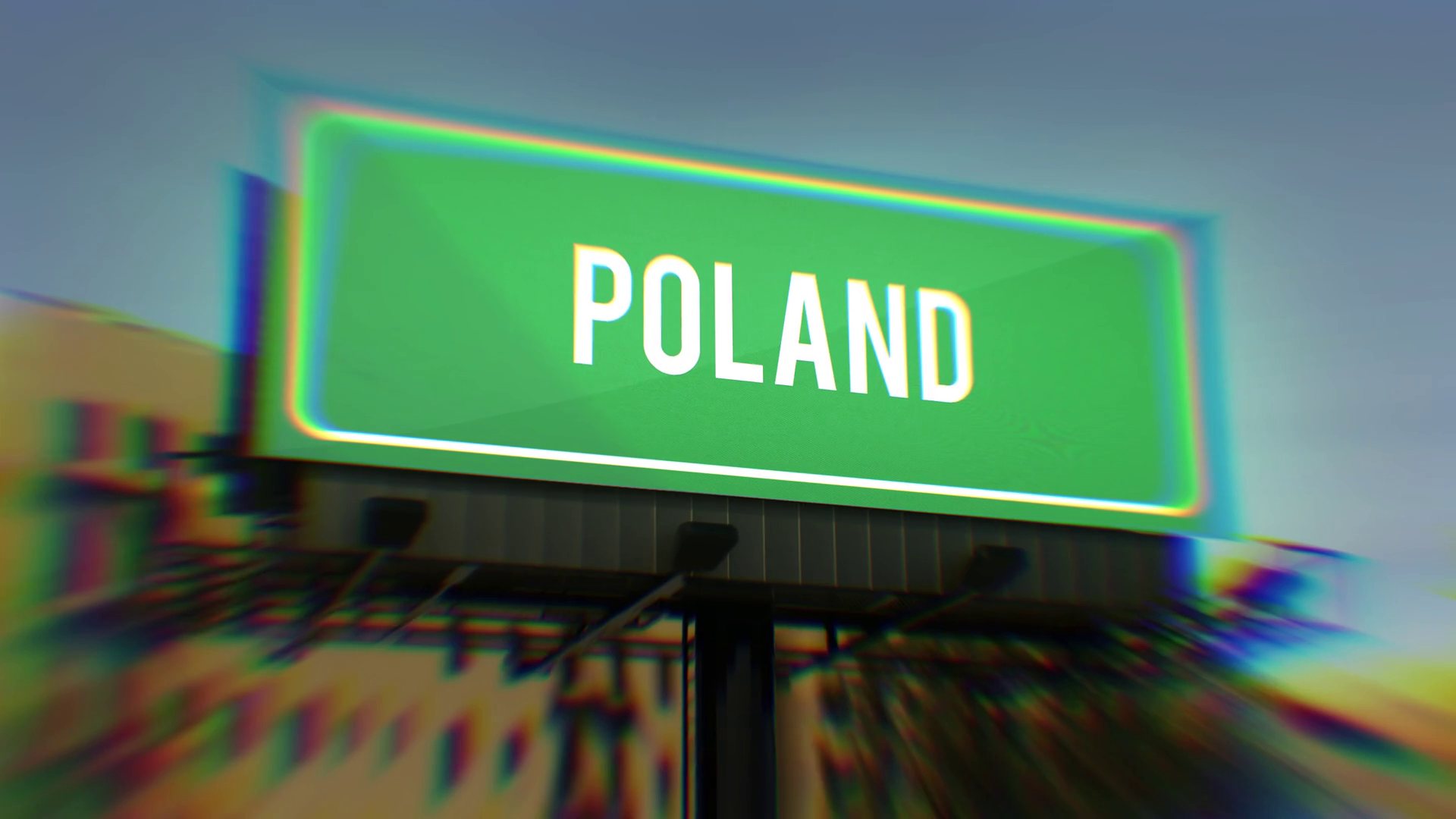 Poland Country Urban Street Billboard Stock Motion Graphics SBV ...