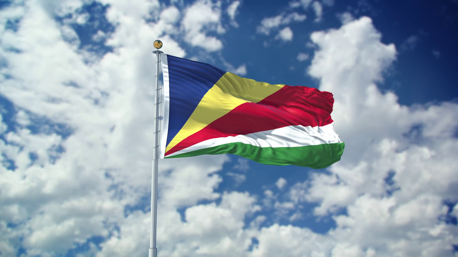 Seychelles Realistic Waving Flag On Blue Sky Stock Motion Graphics SBV ...