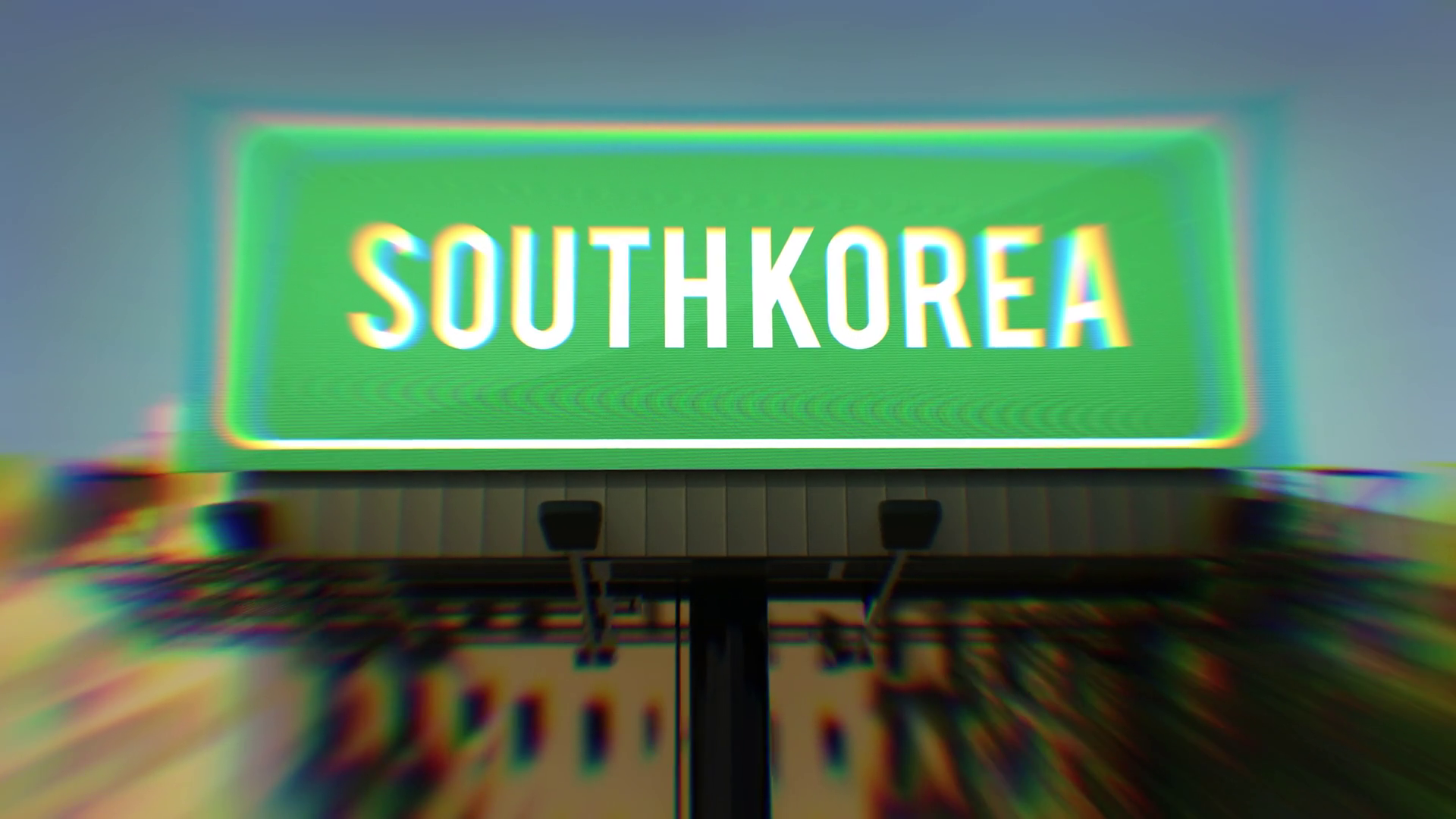 South Korea Country Urban Street Billboard Stock Motion Graphics SBV ...