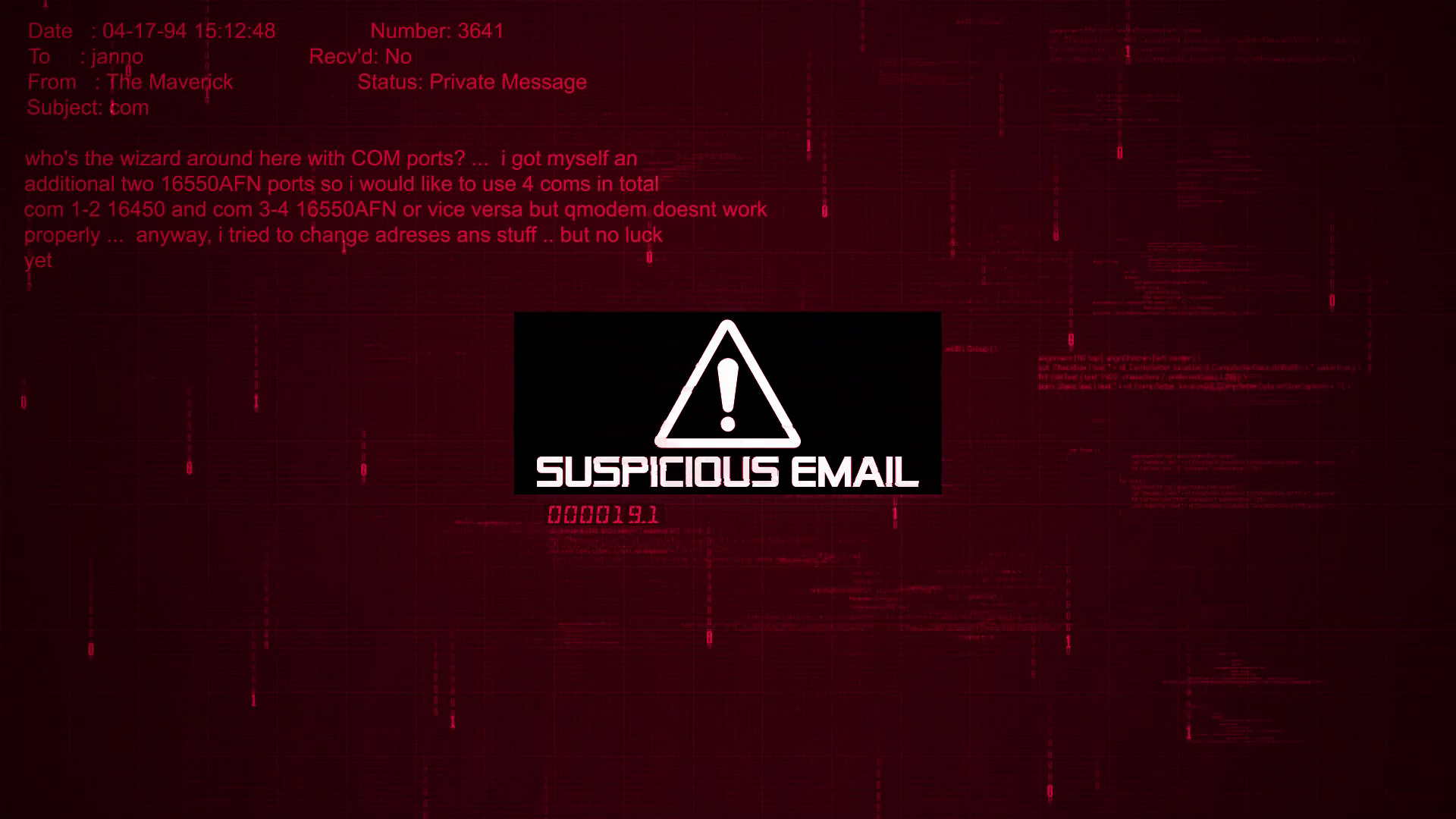 Suspicious Email Warning Text On Hacking Stock Motion Graphics SBV ...