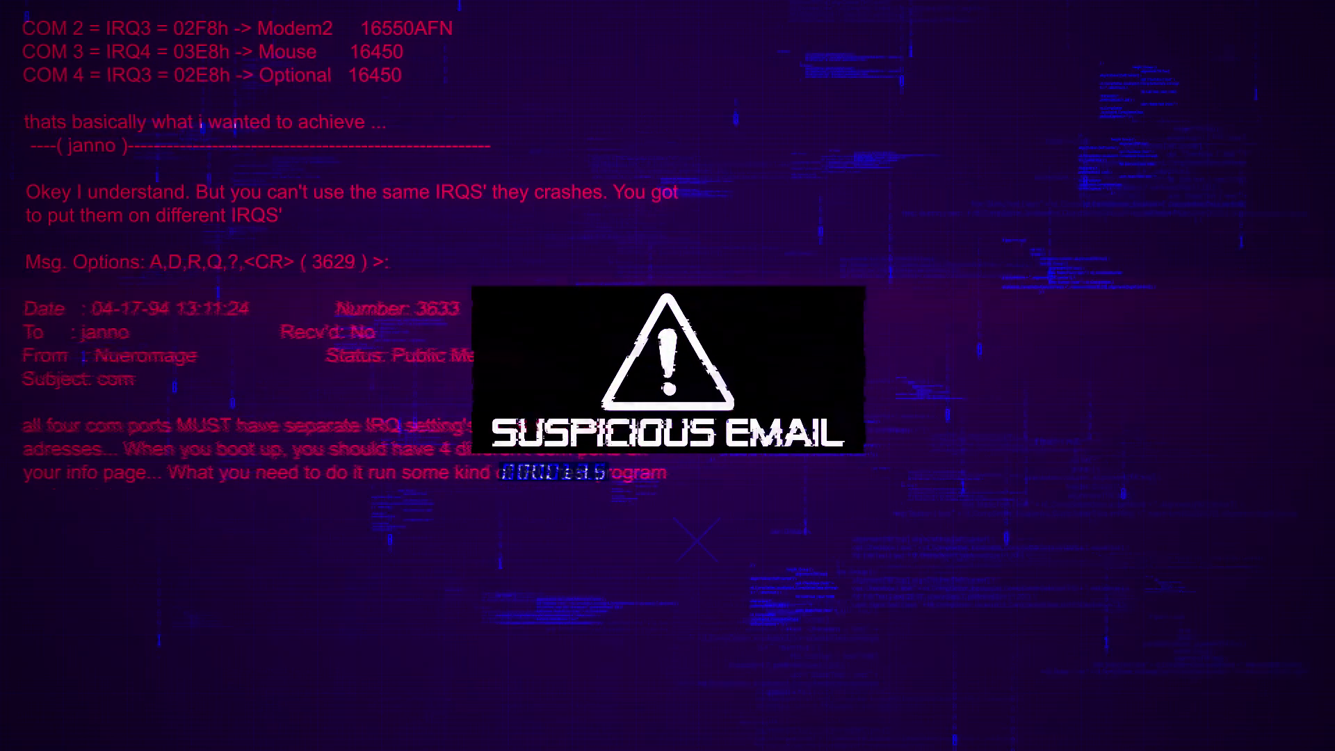 Suspicious Email Warning Text On Hacking Stock Motion Graphics SBV ...