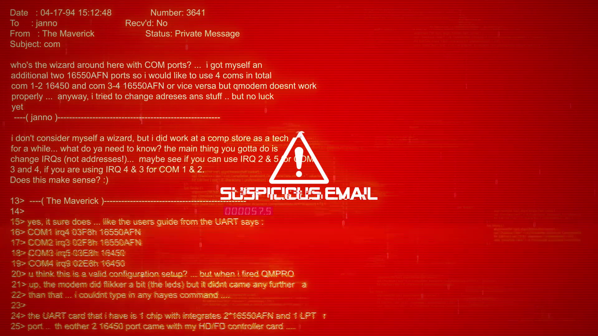 Suspicious Email Warning Text On Hacking Stock Motion Graphics SBV ...