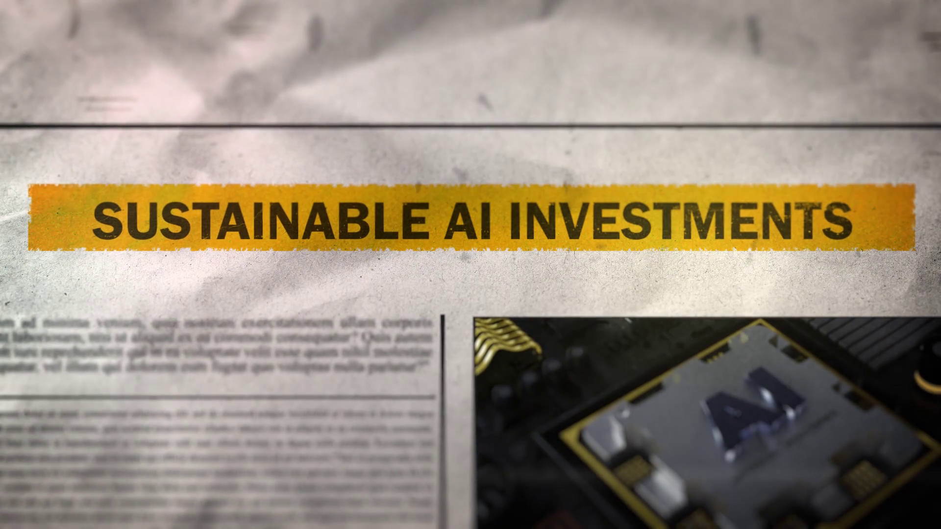 Sustainable Ai Investments Newspaper Stock Motion Graphics Sbv