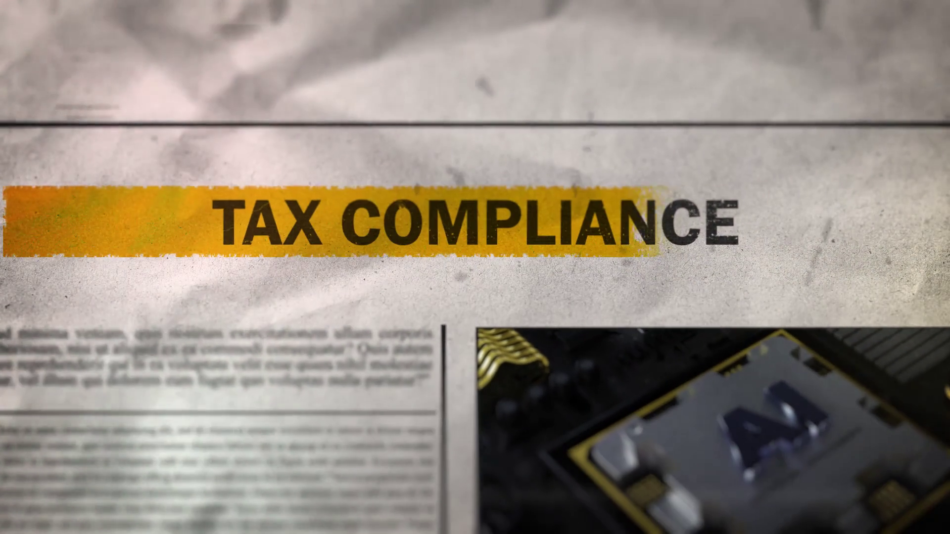 Tax Compliance Newspaper Headline Titles Stock Motion Graphics SBV ...