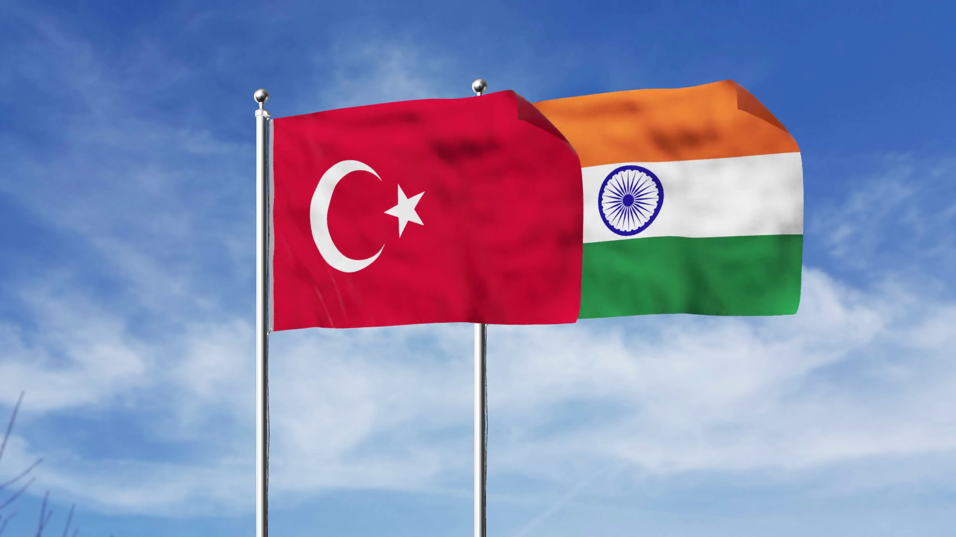 Turkey Flag Inda Flag Stock Motion Graphics SBV-348387541 - Storyblocks