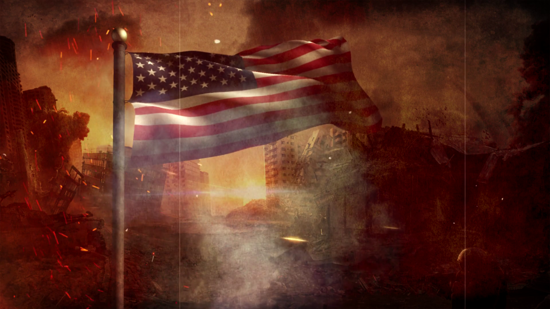 United States Flag With Cinematic Apocalypse Stock Motion Graphics SBV ...