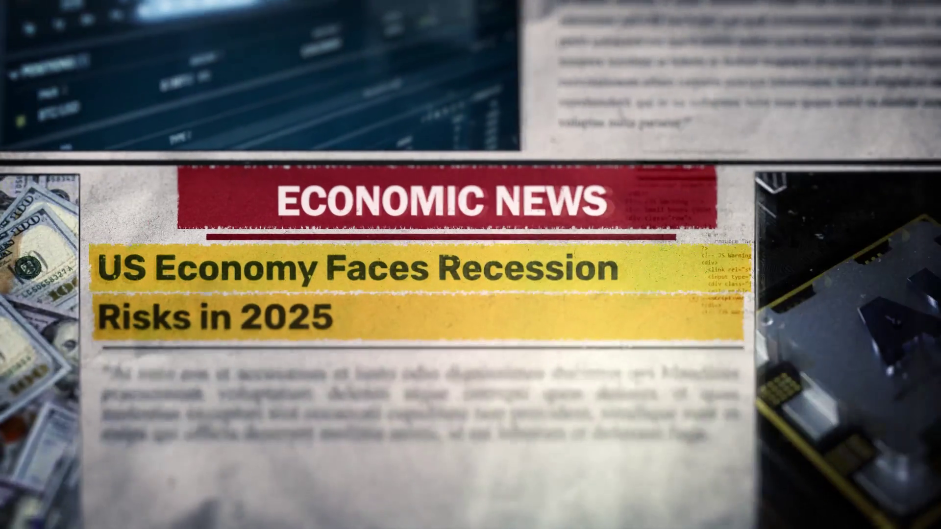 Us Economy Faces Recession Risks In 2025 Stock Motion Graphics SBV ...