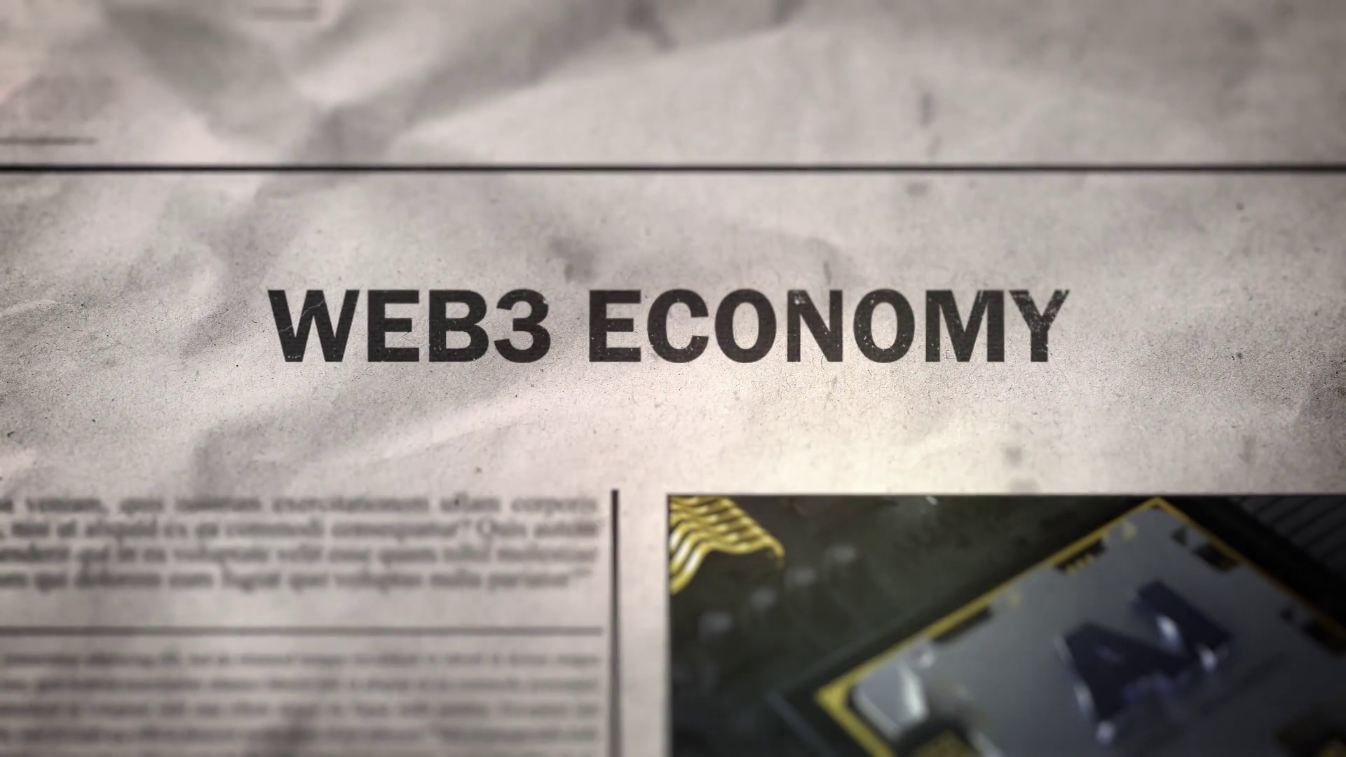 Web 3 Economy Newspaper Headline Titles Stock Motion Graphics SBV ...