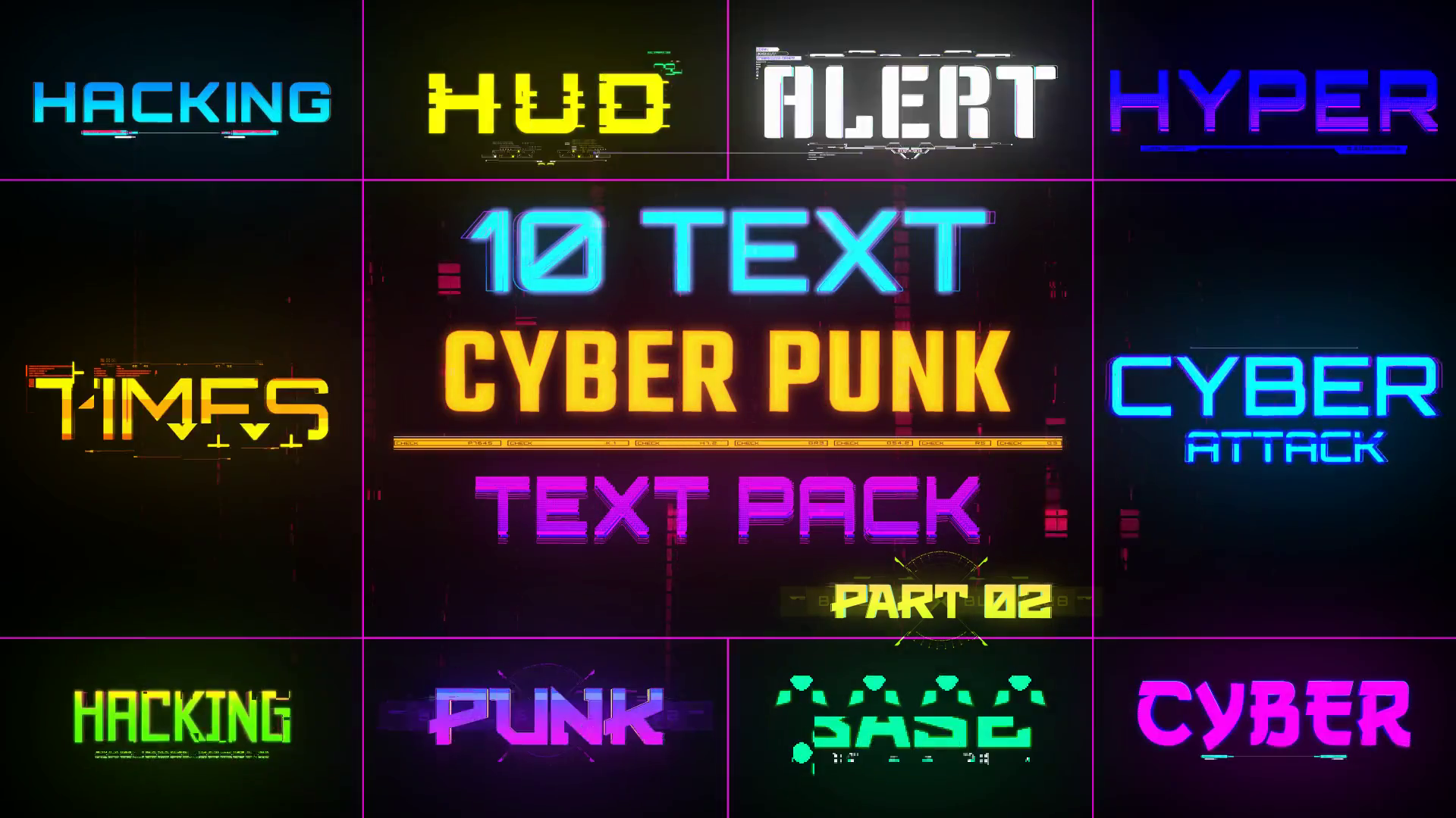 Cyberpunk Text Pack 02 Template SBV-347616931 - Storyblocks