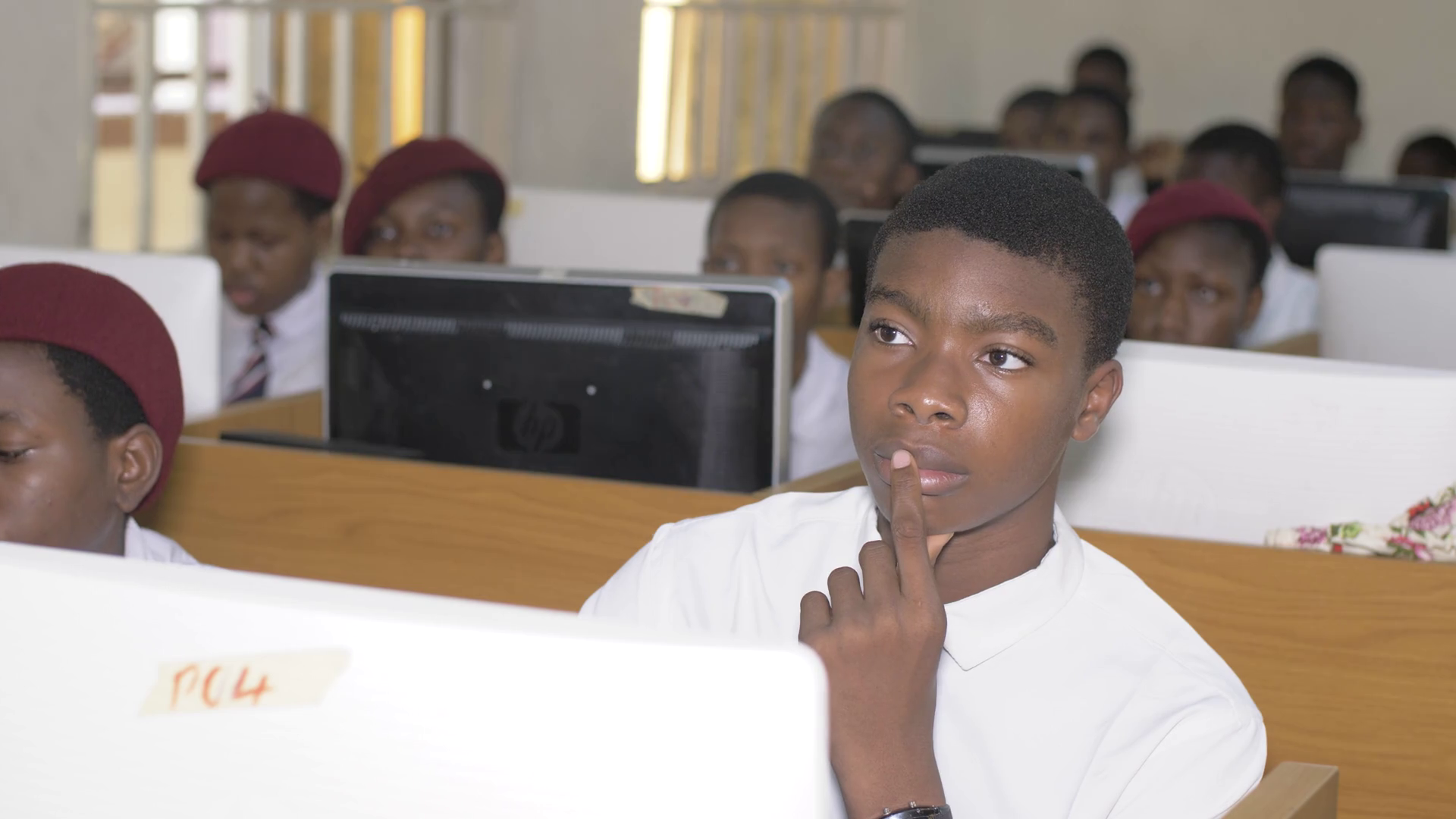 Africa Nigeria Student Sitting In Front Of Stock Footage SBV-348466873 ...