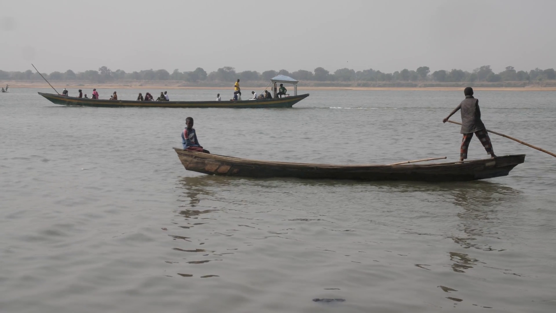 Traditional Passenger Boats Canoe Carrying Stock Footage SBV-346782857 ...