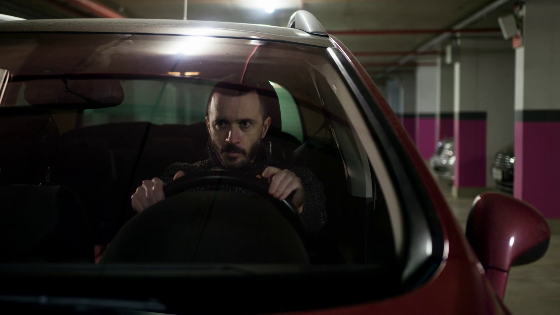 Upset Driver Lying Down On Steering Wheel Of Stock Footage SBV ...