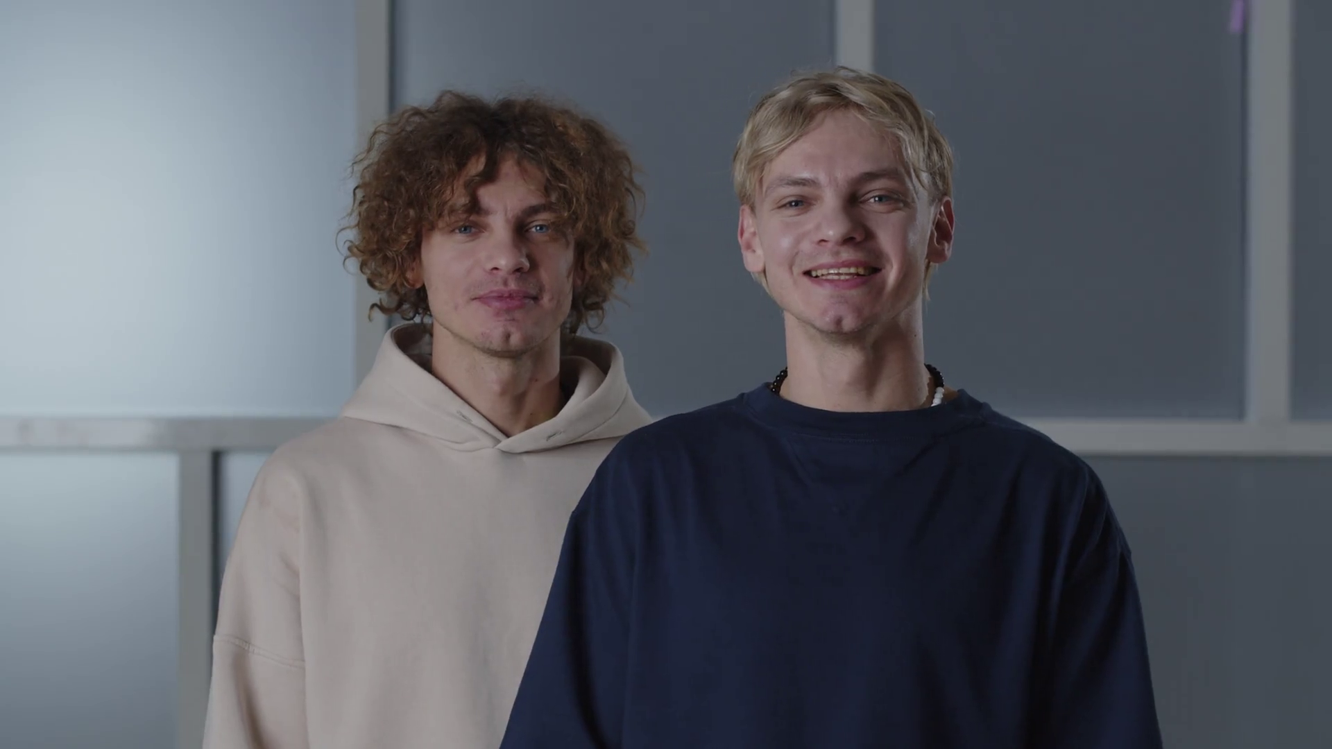 Portrait Of Twin Brothers Laughing At Camera Stock Footage SBV ...