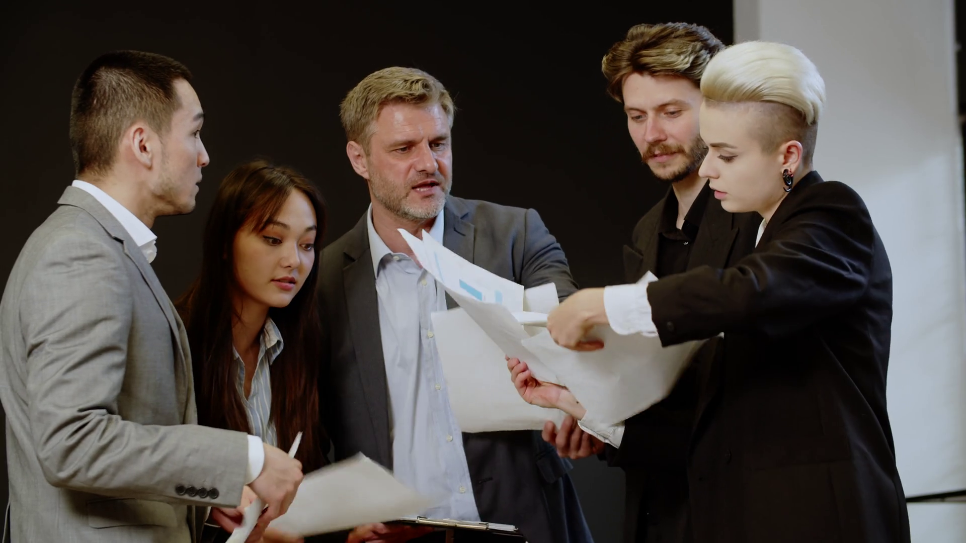 Five Project Members Talking Prepared Stock Footage SBV-348687251 ...