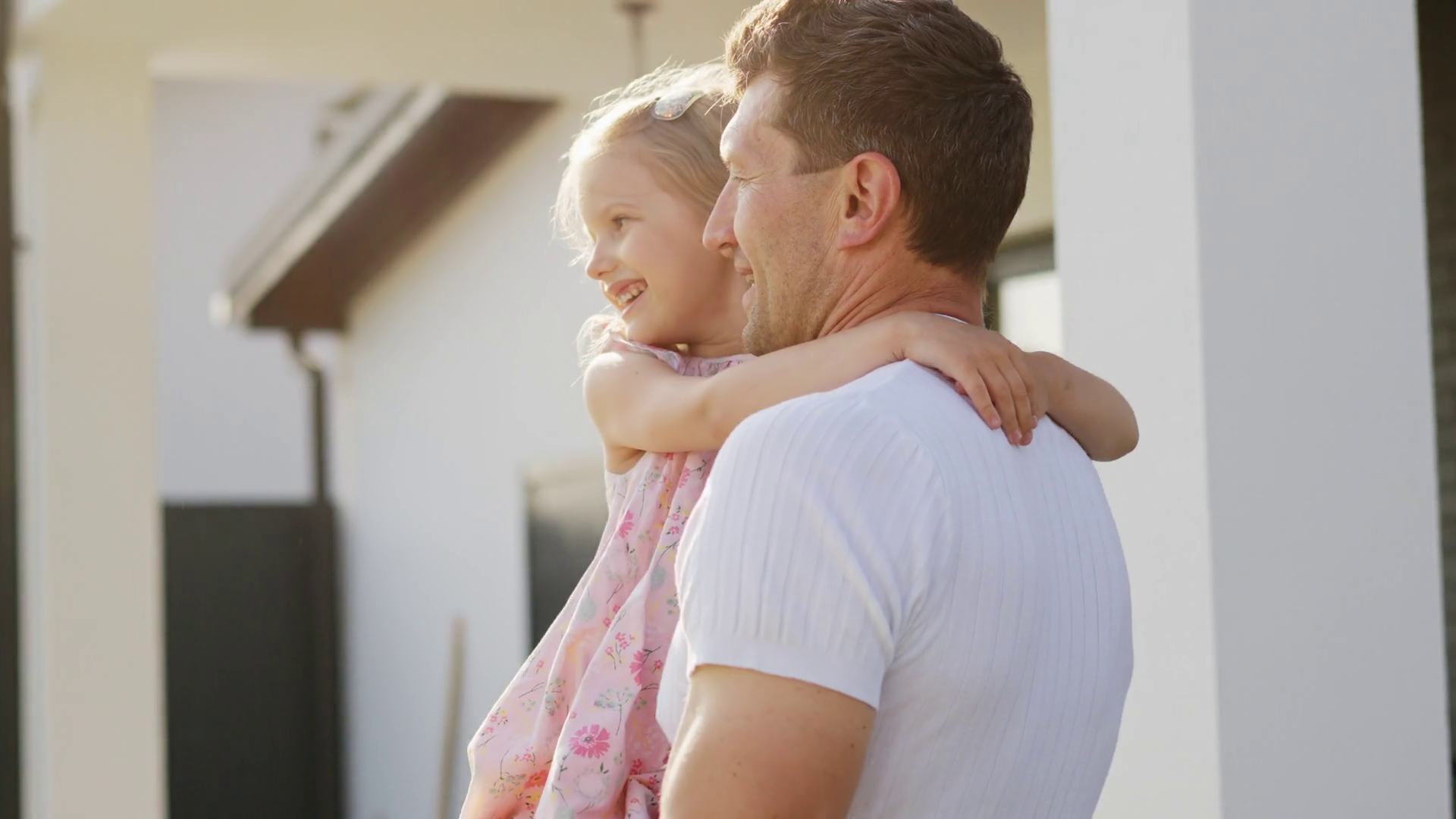 American Dream Family Outdoors Near House Stock Footage SBV-348750935 ...