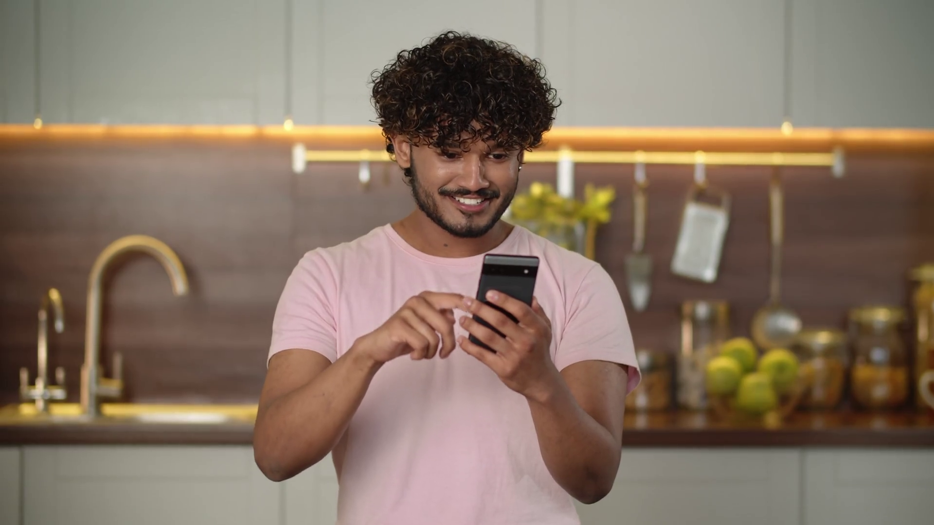 Man Tap On Smartphone To Click Pay Order Stock Footage SBV-348652501 ...