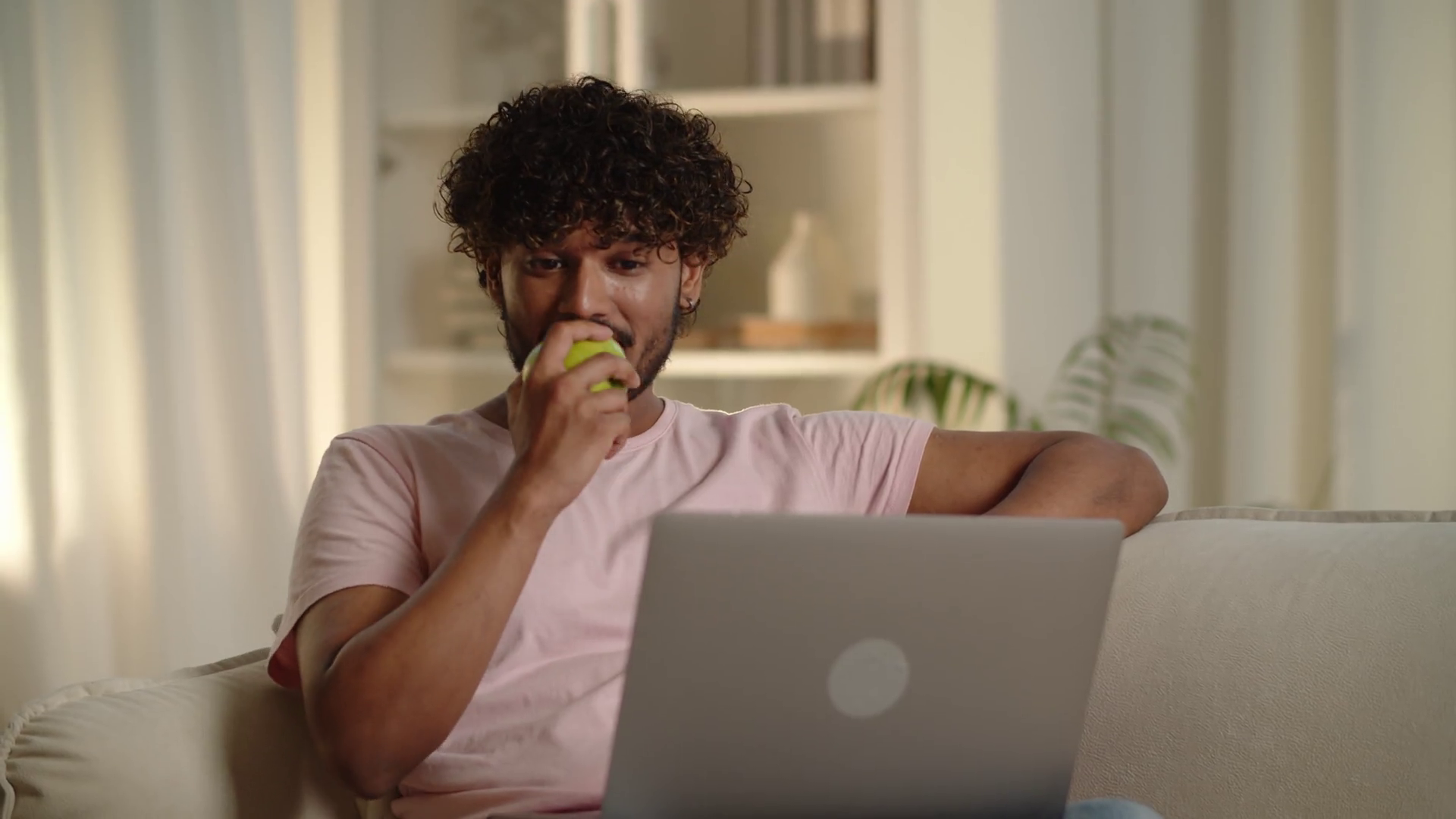 Young Freelancer Guy Healthy Lifestyle Stock Footage SBV-348681654 ...