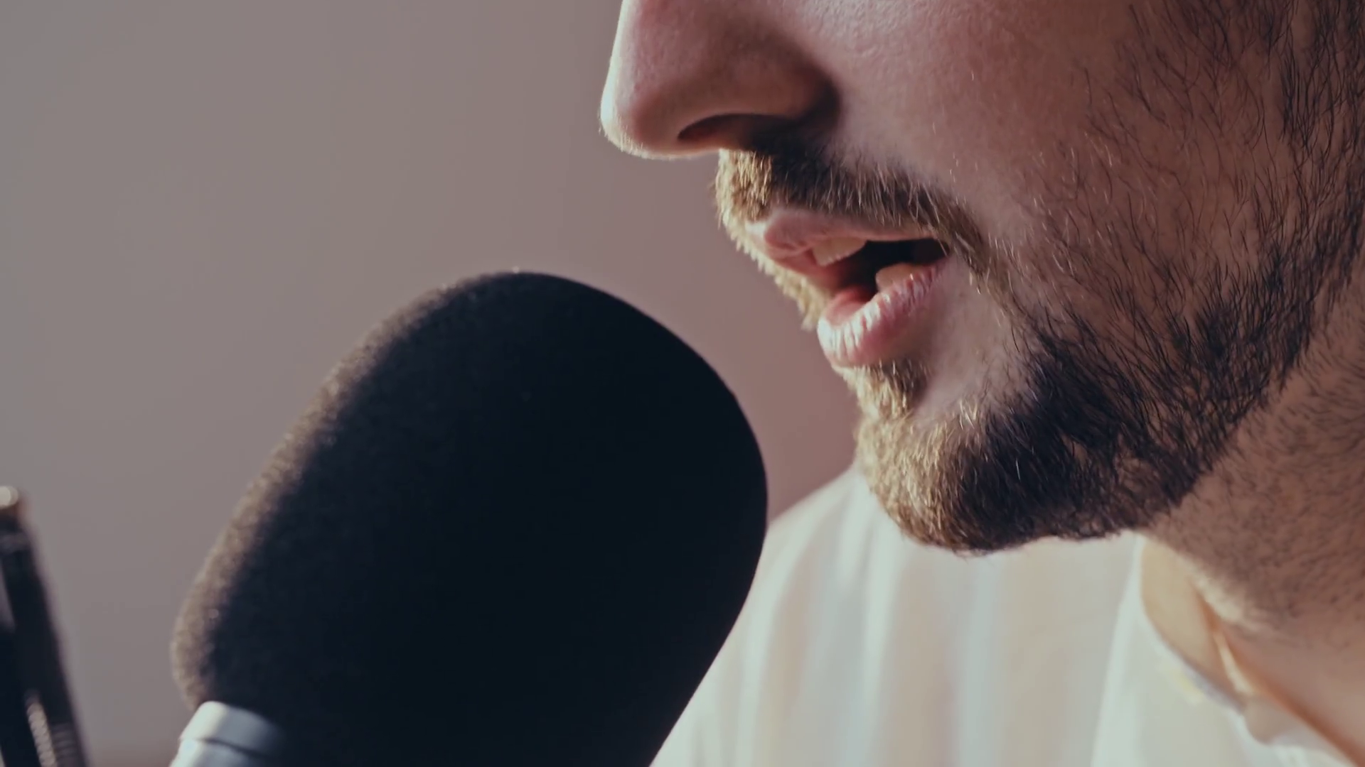 Close Up Podcaster Guy Speaking Into Stock Footage SBV-348633144 ...