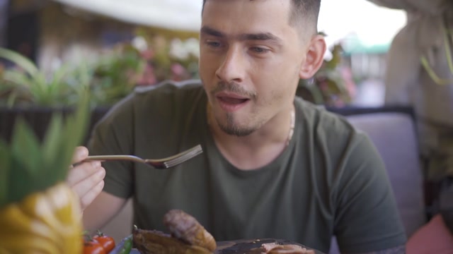 Man Eating Steak Stock Footage: Royalty-Free Video Clips - Storyblocks